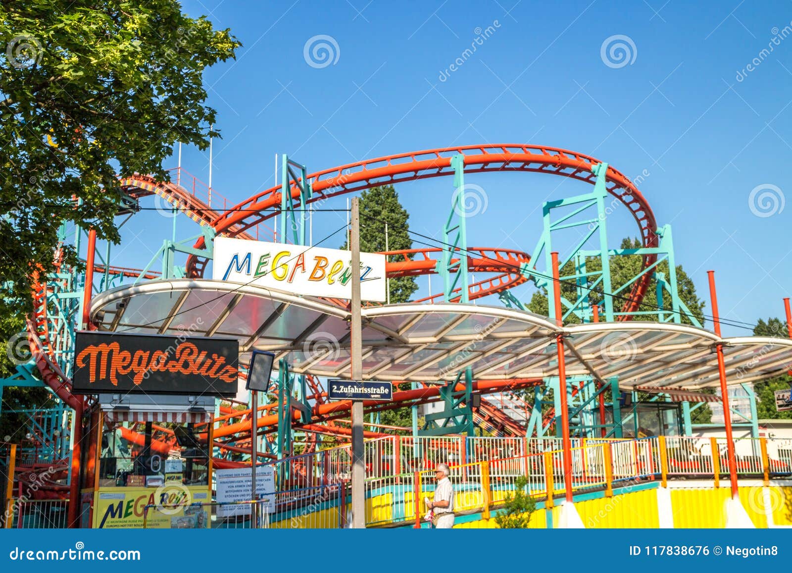 Mega blitz roller coaster editorial photo. Image of recreation - 117838676