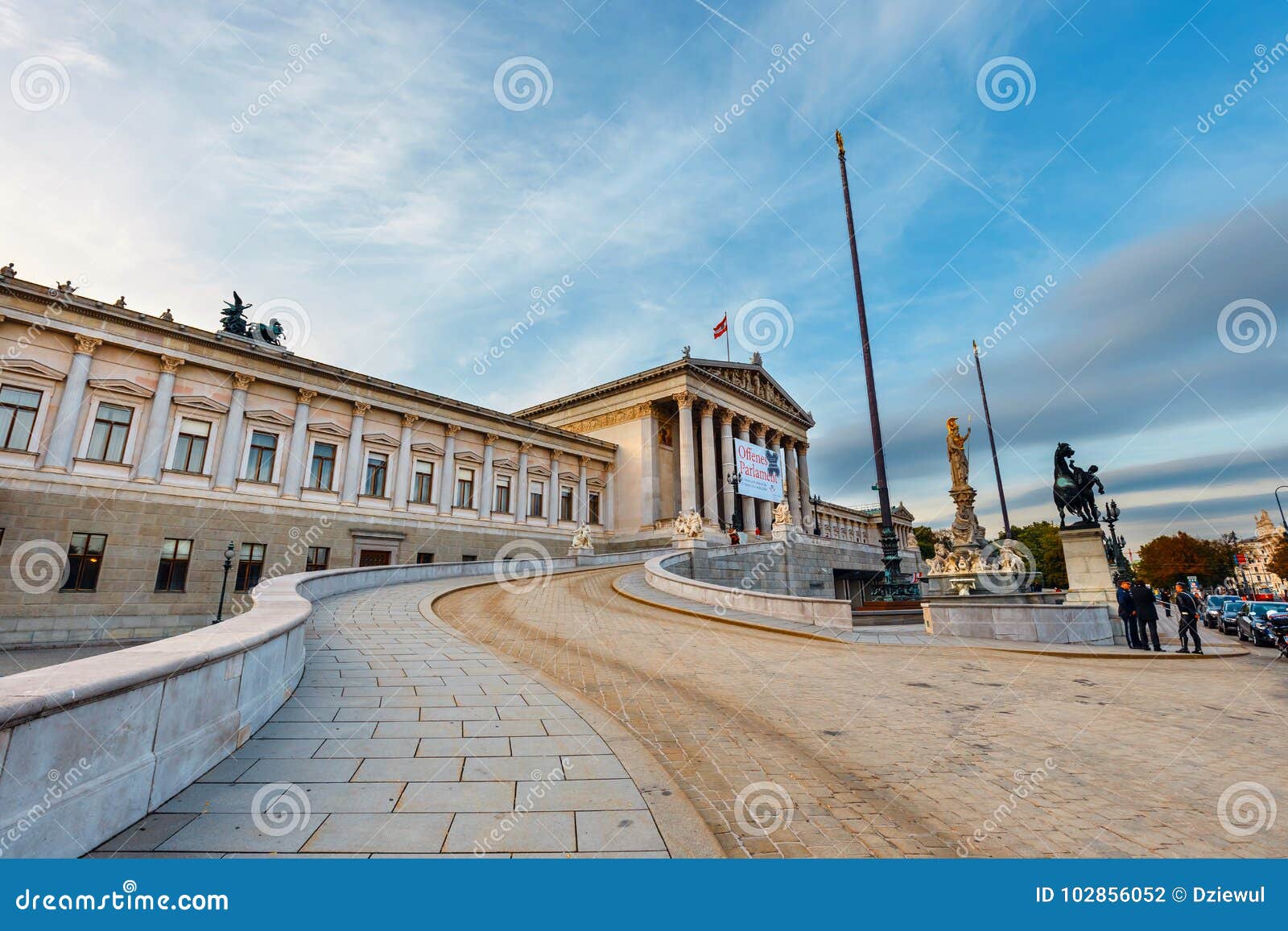 Facade of Austrian Parliament Building in Vienna, Austria Editorial ...