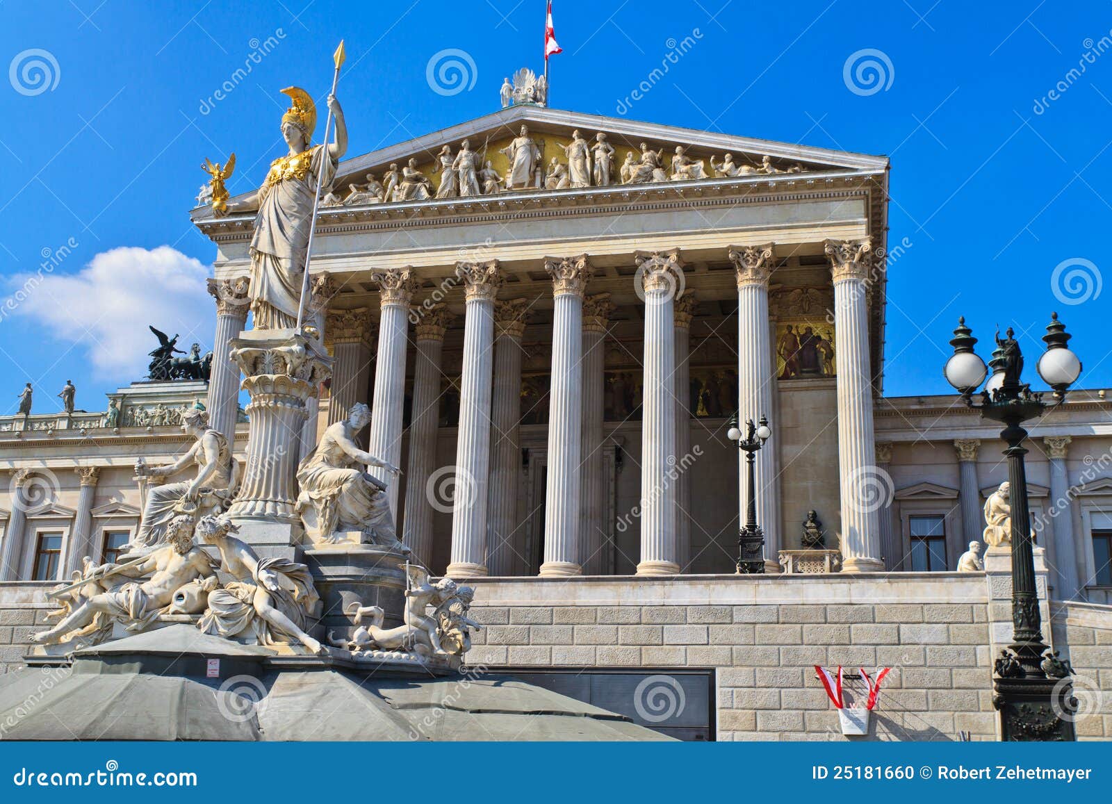 Vienna - Austrian Parliament Building Stock Photo - Image of country ...