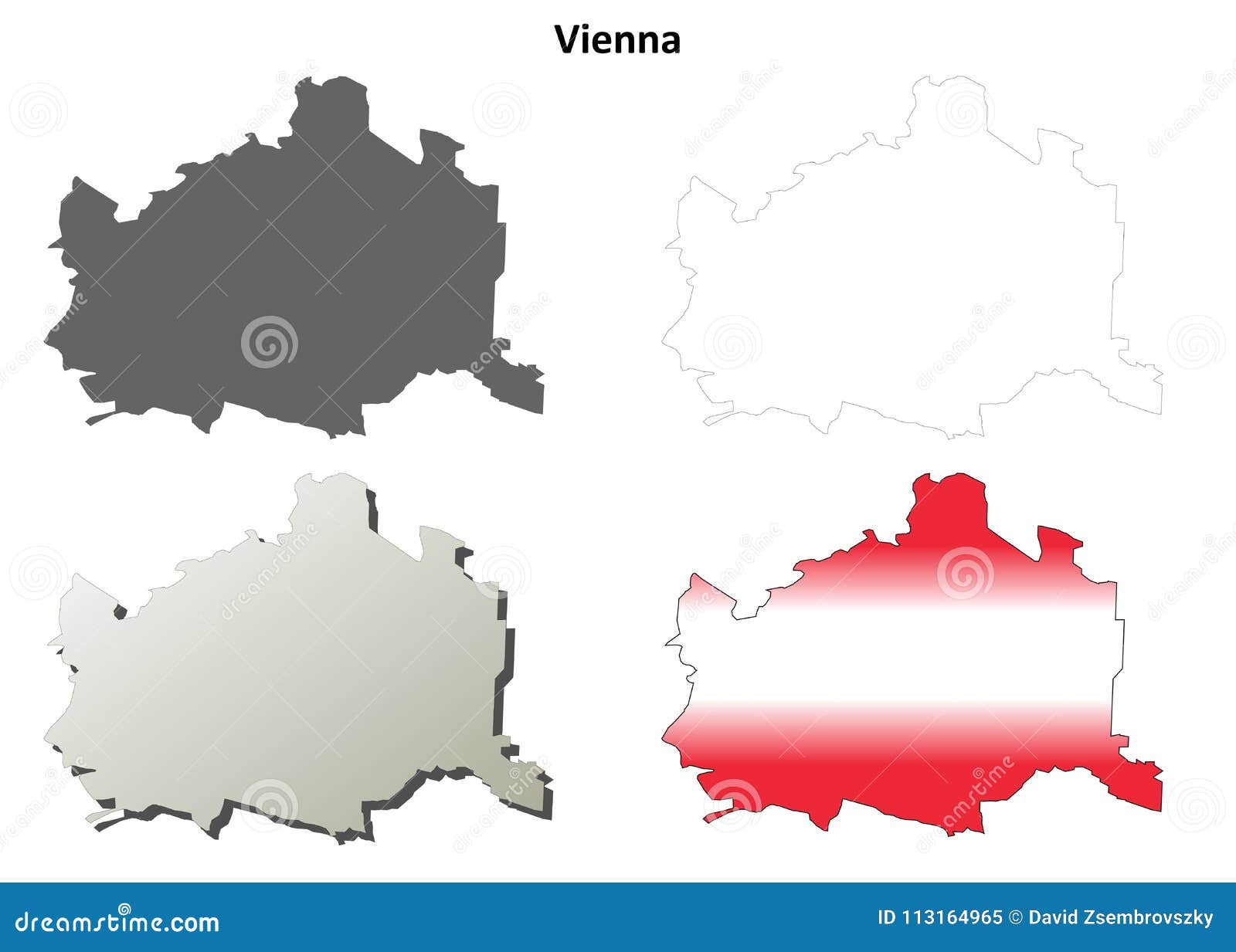 Vienna Map. Detailed Map Of Vienna City Poster With Streets, Water ...