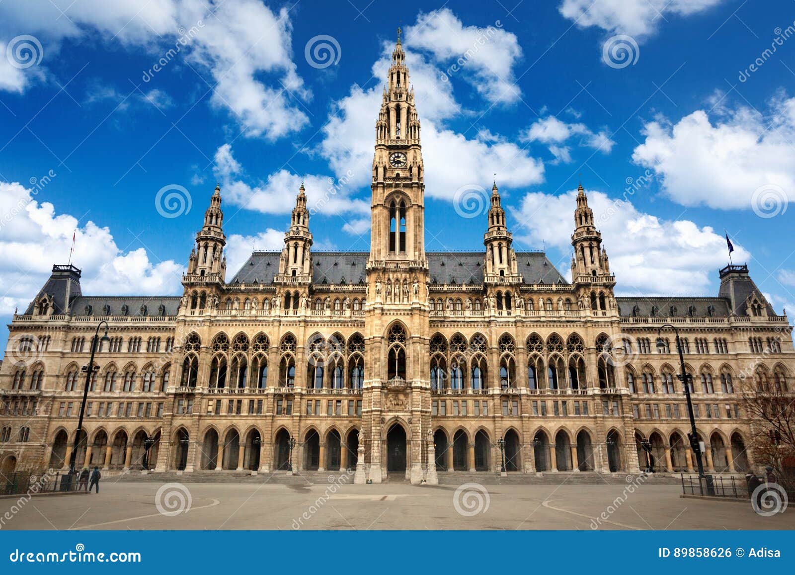 Vienna City Hall stock photo. Image of cityscape, architecture - 89858626