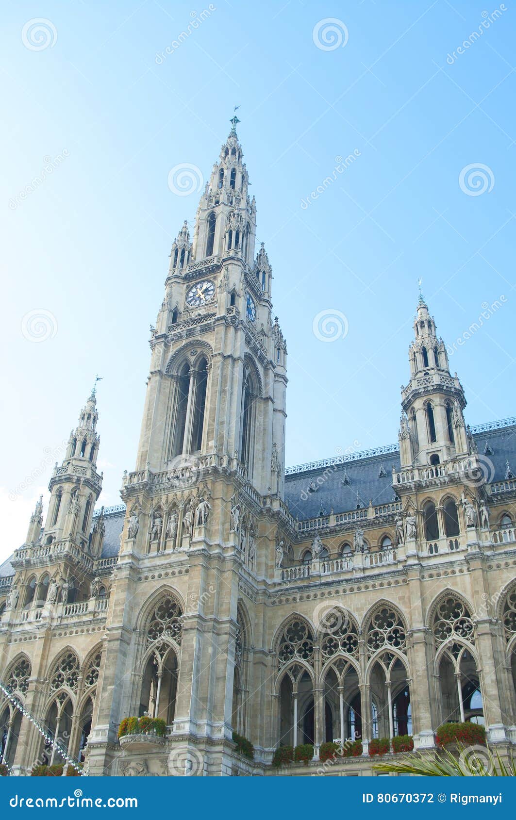 Vienna City Hall stock photo. Image of palace, vienna - 80670372