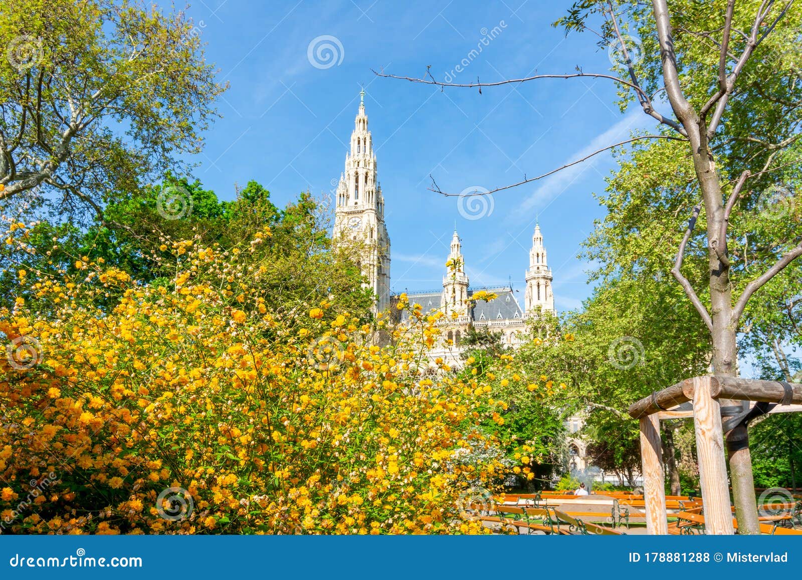 Vienna City Hall in Spring, Austria Stock Photo - Image of cityscape ...