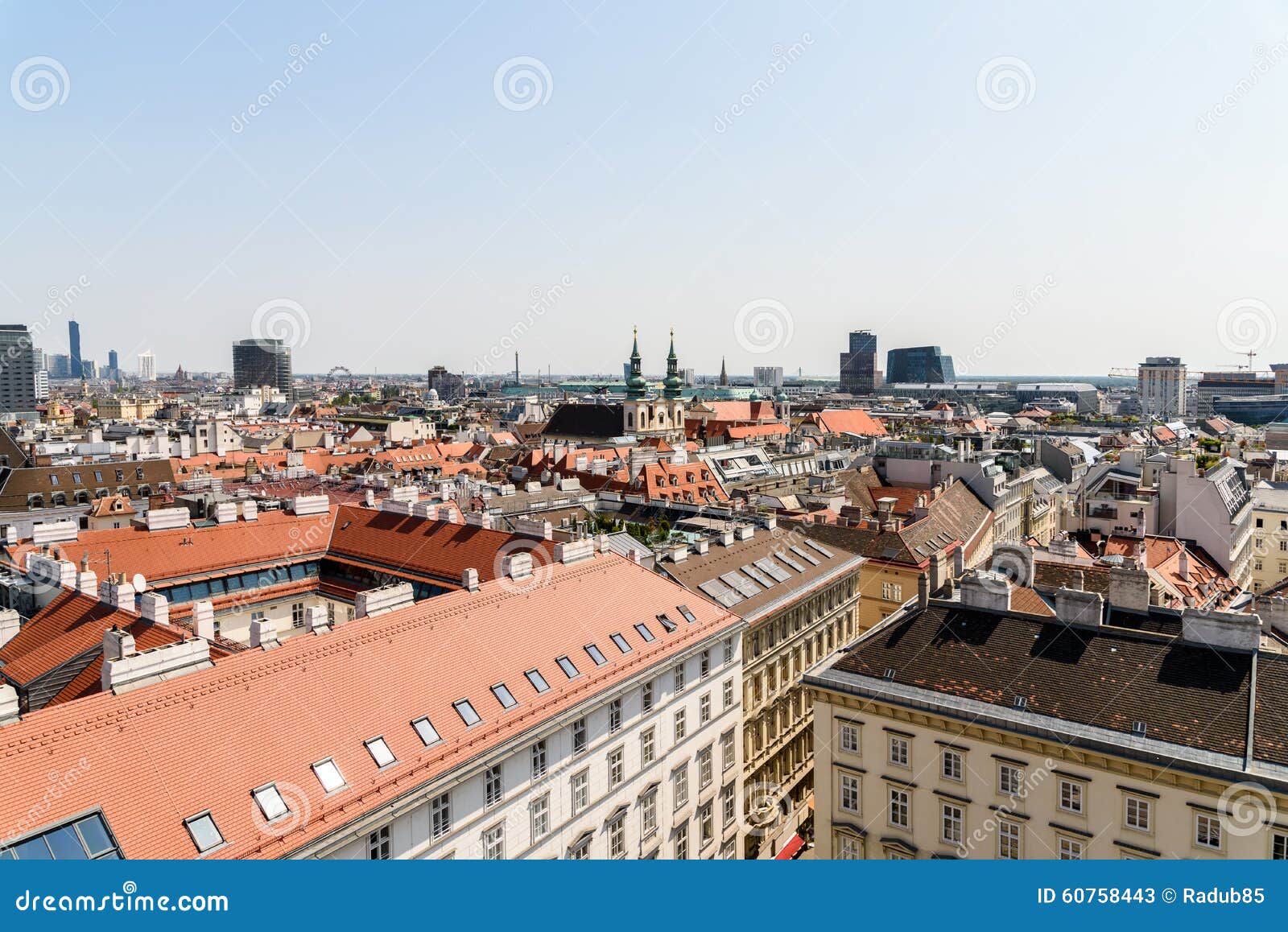 Vienna City Skyline stock image. Image of architecture - 60758443