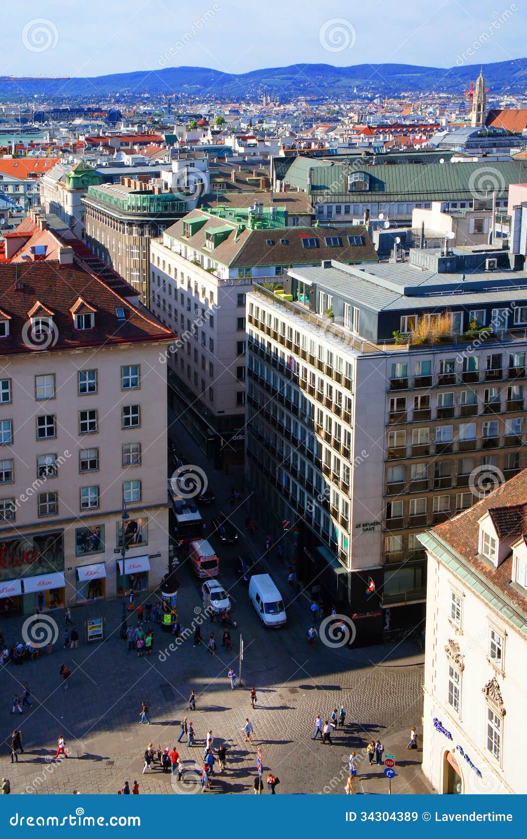 Vienna City View from Stephansdom Editorial Stock Image - Image of ...
