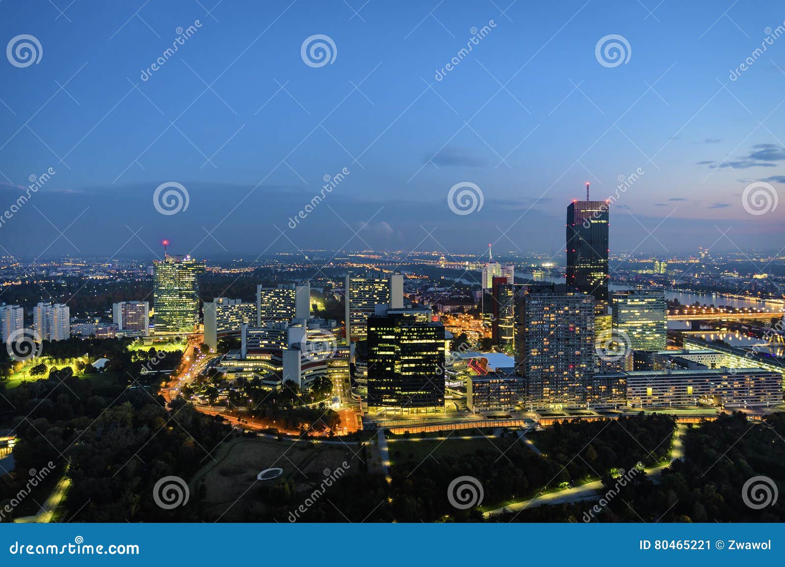 Vienna Cityscape Night Scene Stock Image - Image of travel, light: 80465221