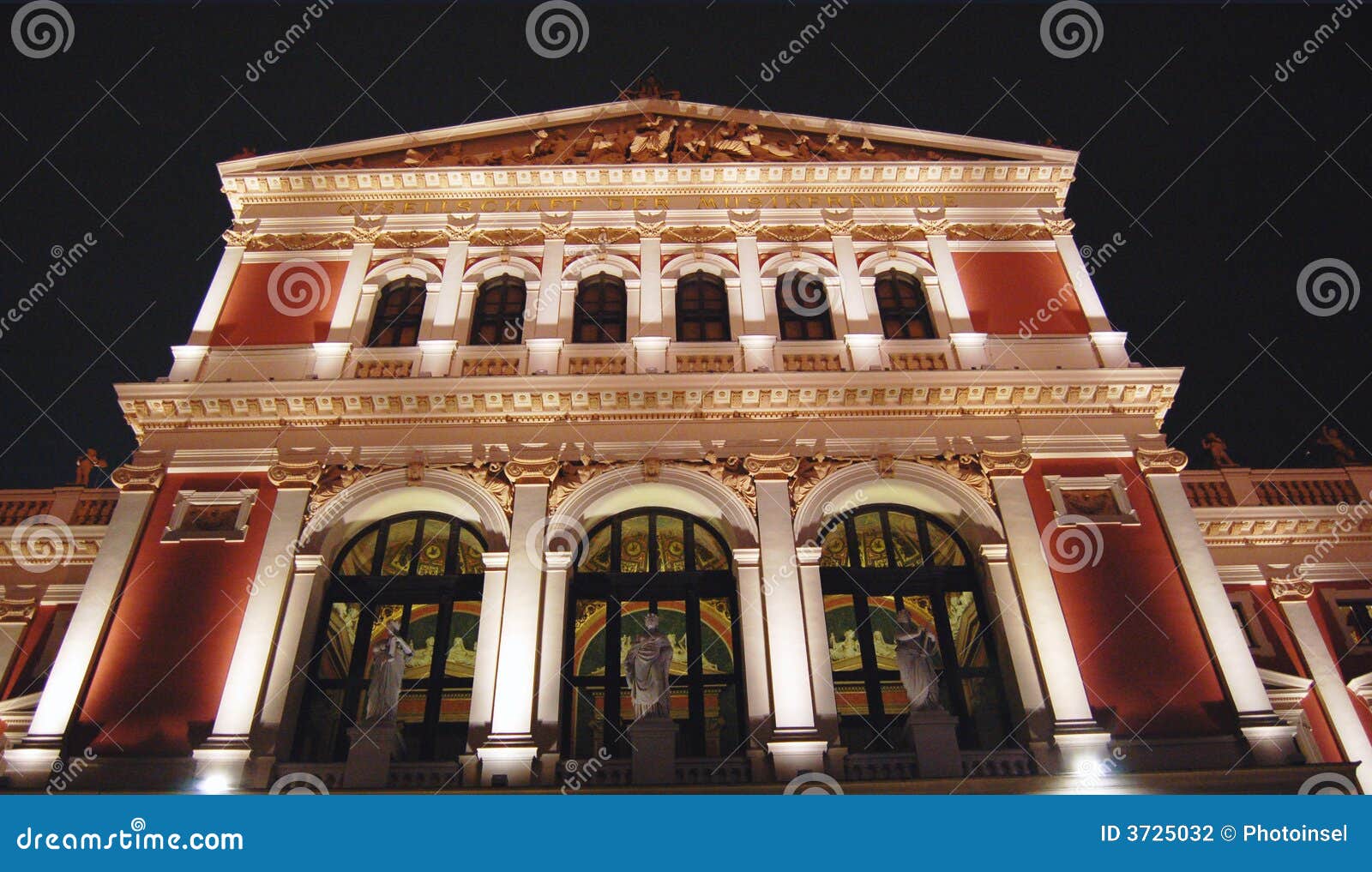 Vienna Concert Hall by Night Stock Photo - Image of lovely, detail: 3725032