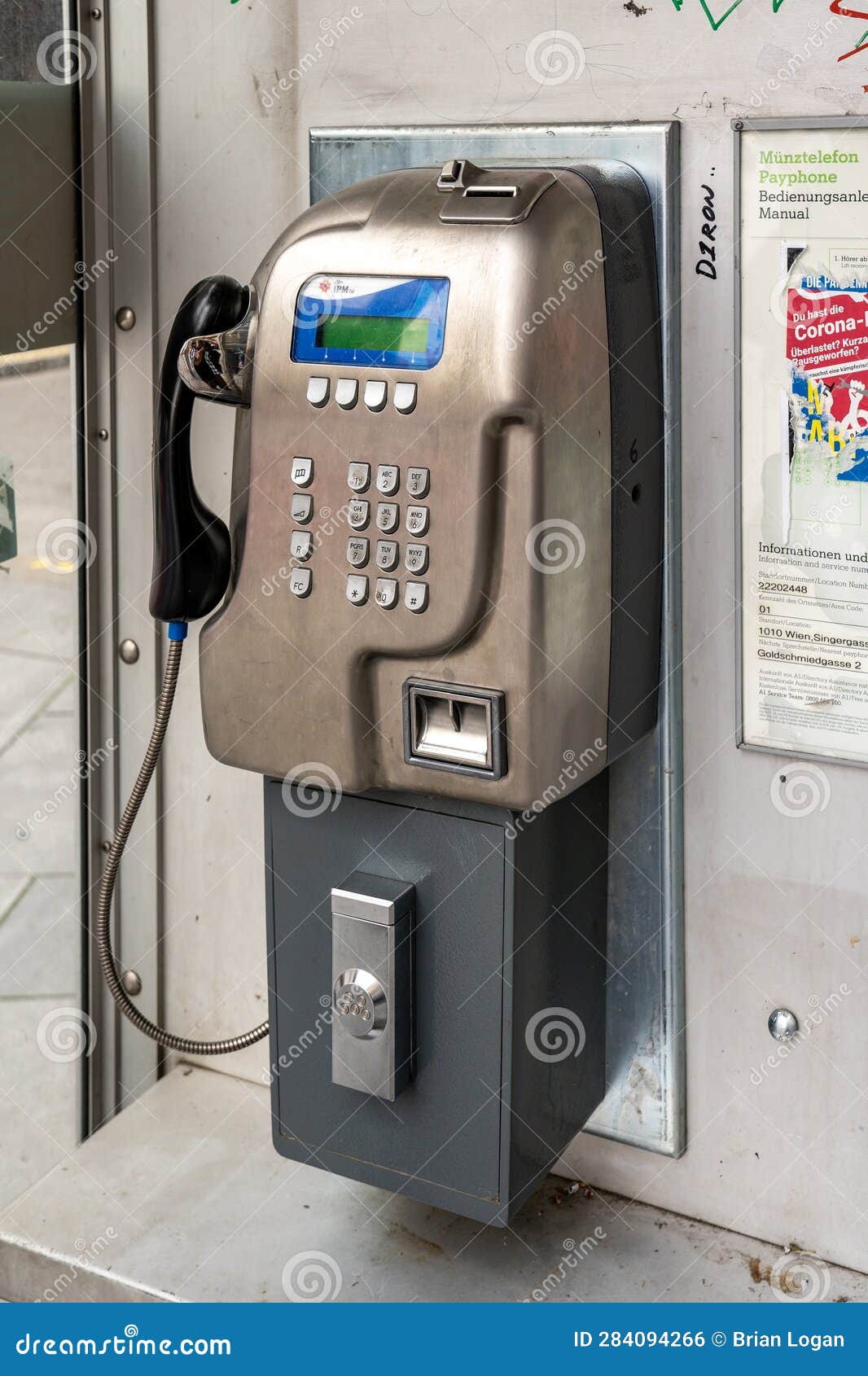 Vertical View of Public Payphone in Downtown Vienna Editorial Photo ...