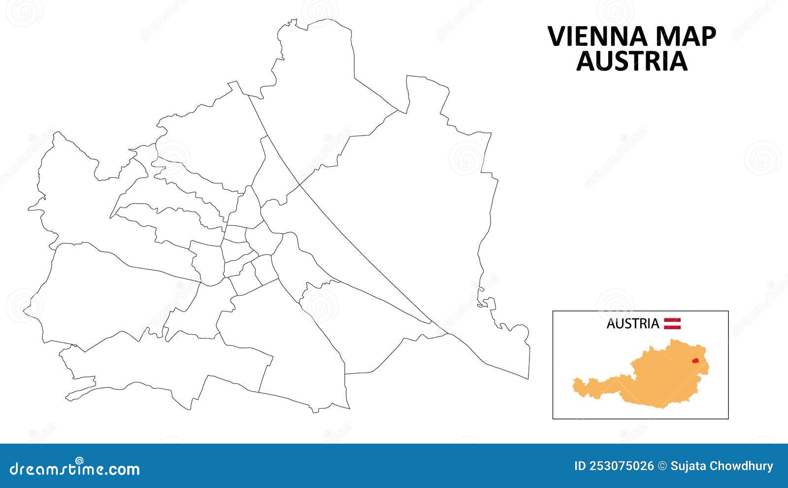 Vienna Map. State And District Map Of Vienna. Political Map Of Vienna ...