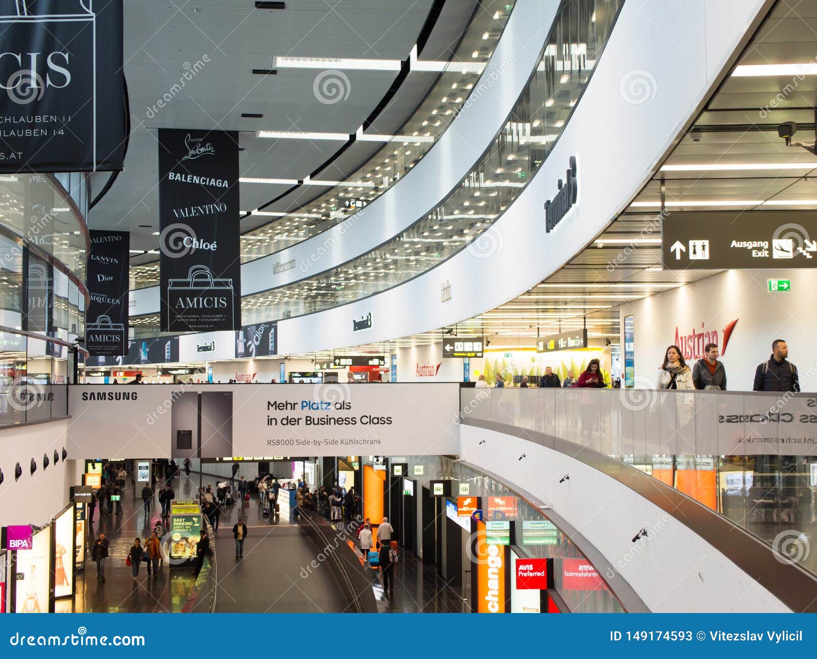 Passengers Walking at the Vienna Airport Editorial Stock Photo - Image ...