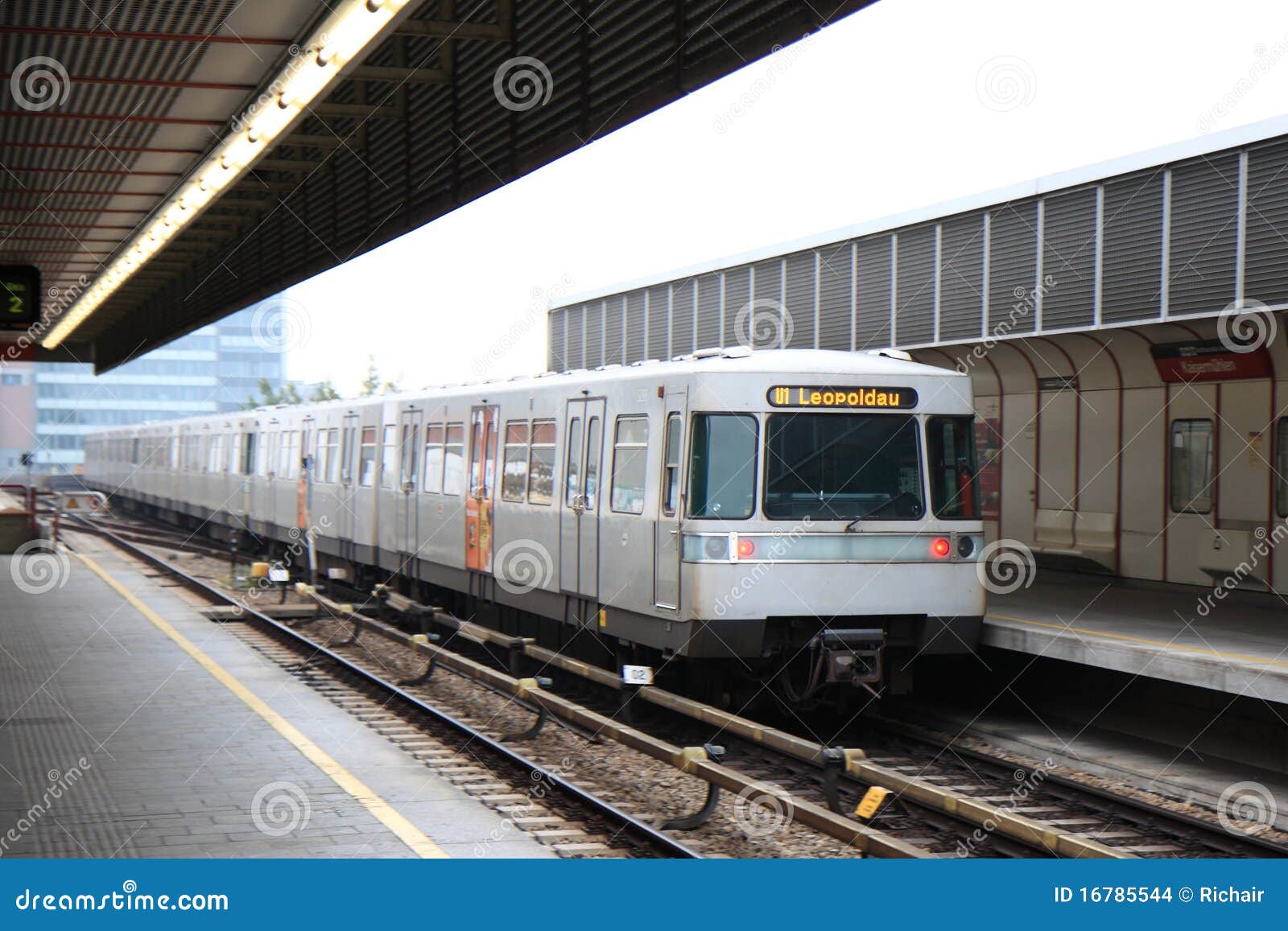 Vienna Metro Departs Station Stock Photo - Image of overground, rails ...