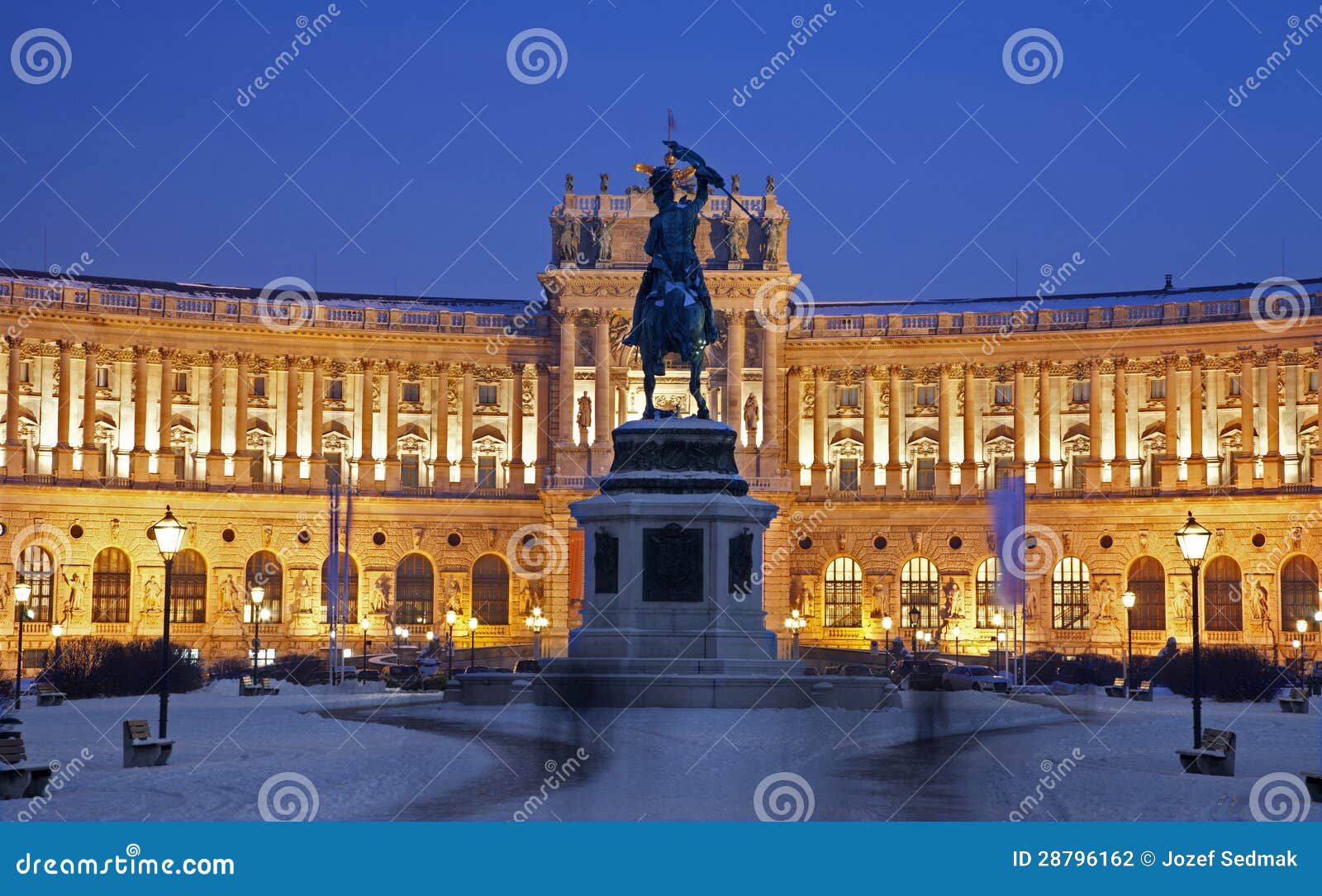 Vienna - National Library in the Winter Evening Stock Photo - Image of ...