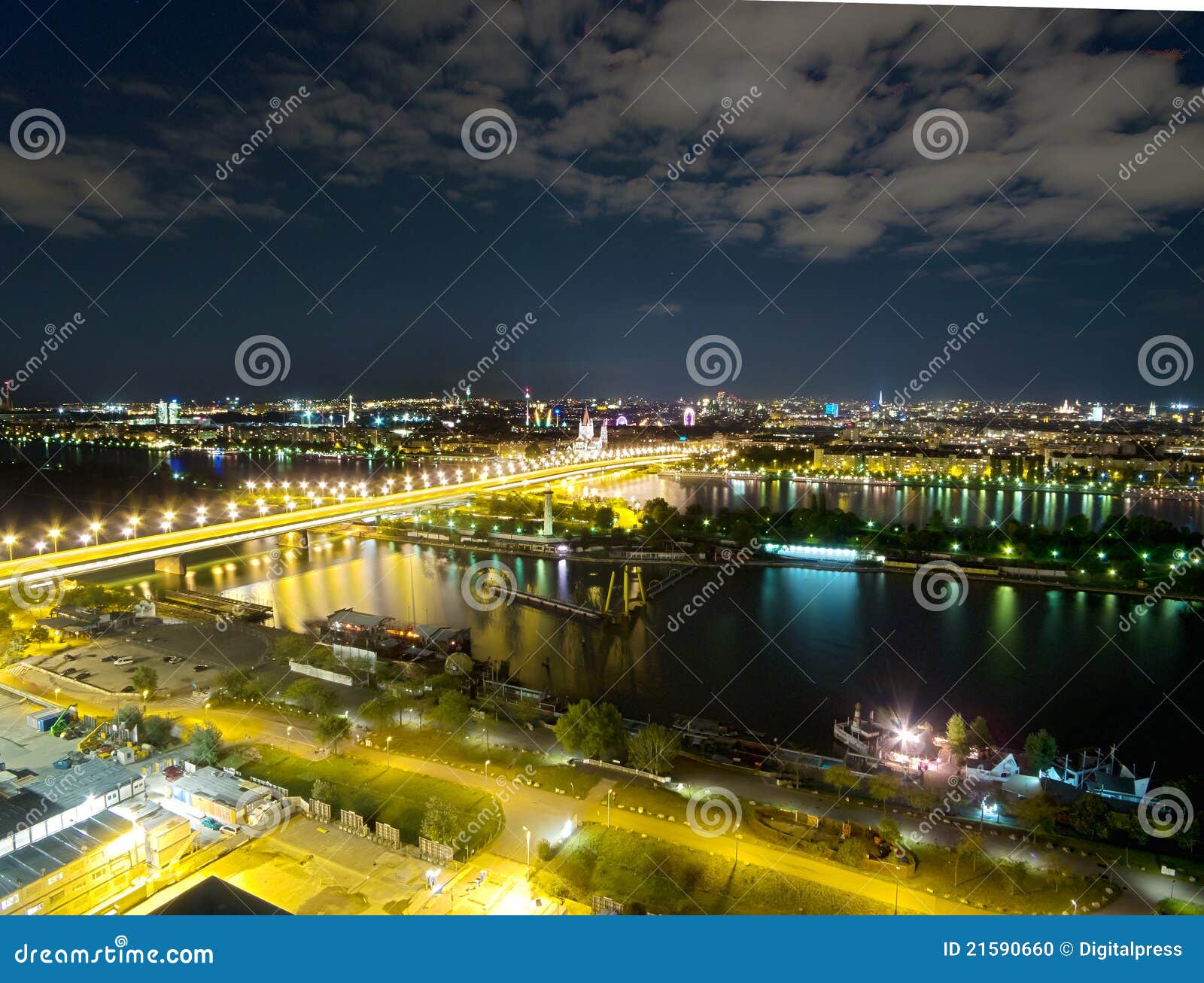 Vienna at night stock photo. Image of skyline, cityscape - 21590660
