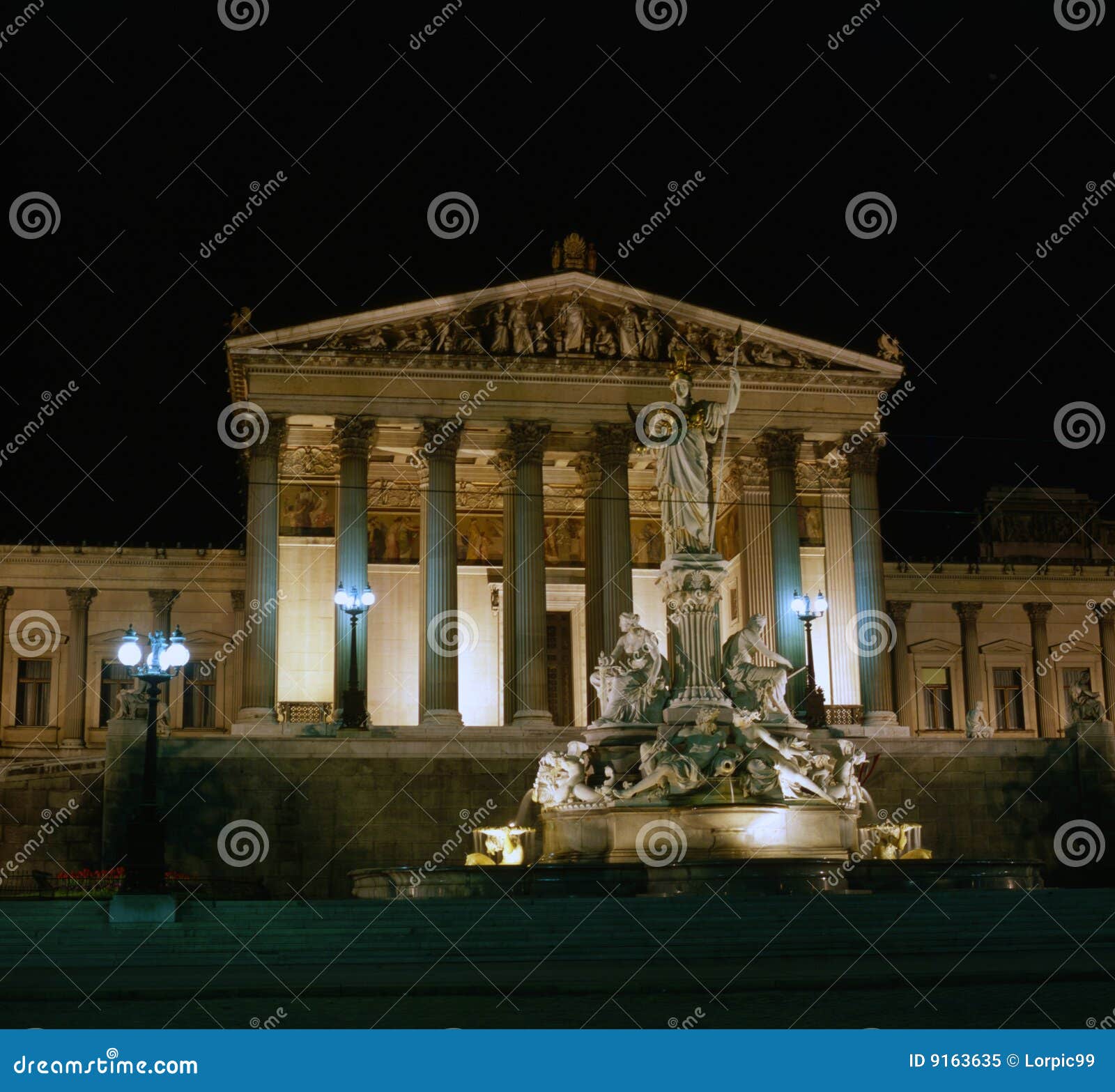 Vienna at night stock image. Image of night, europe, lights - 9163635