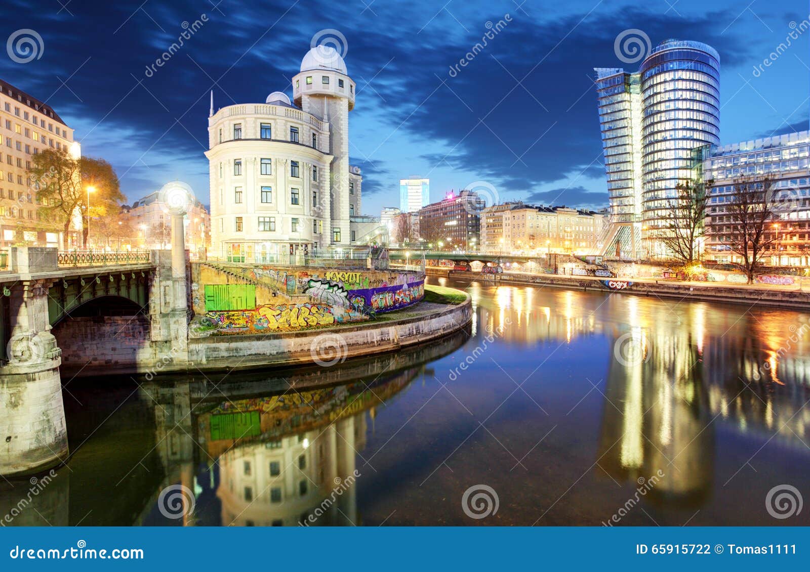 Vienna at night, Austria. stock photo. Image of cityscape - 65915722