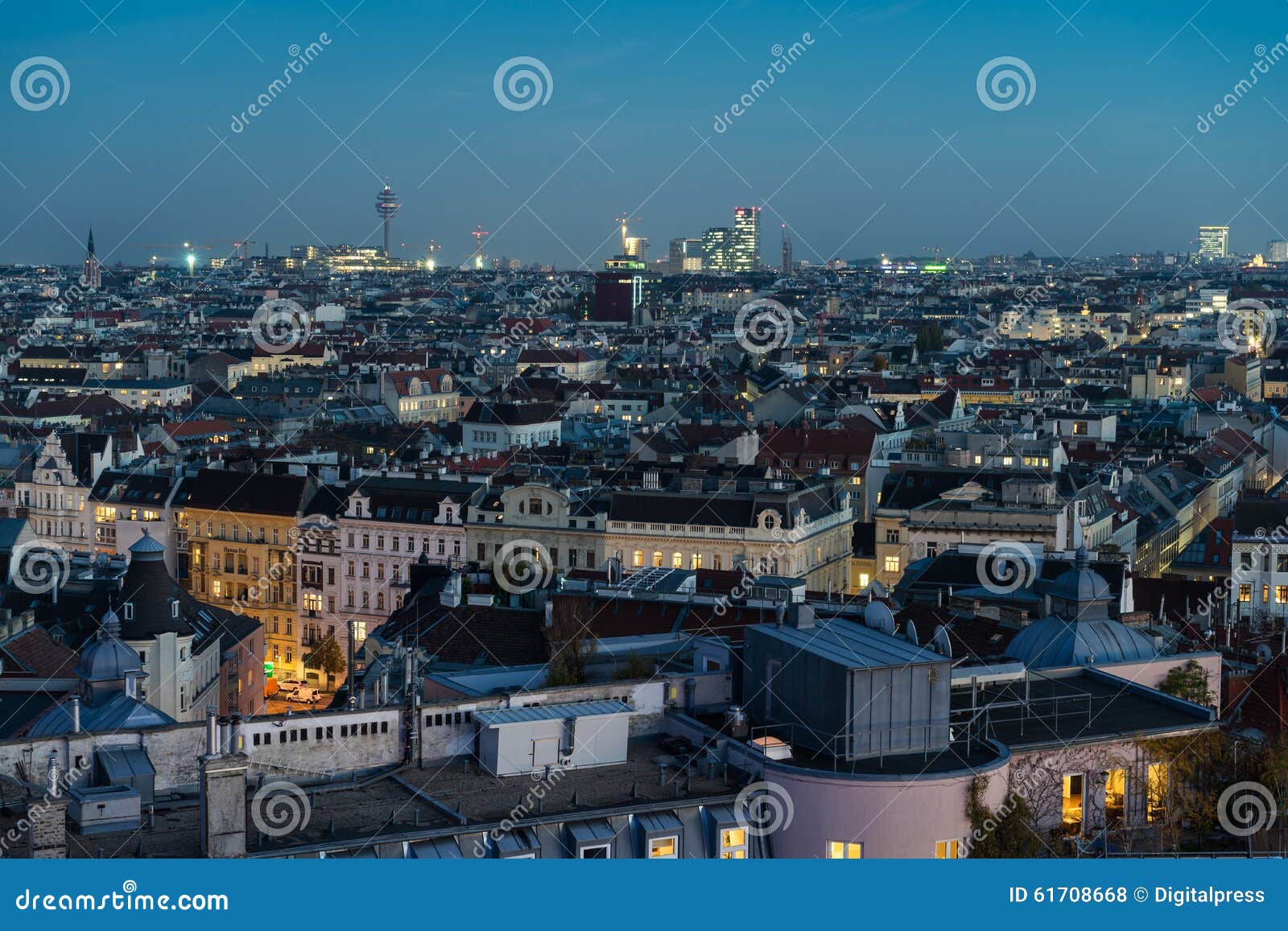 Vienna at night editorial stock photo. Image of night - 61708668