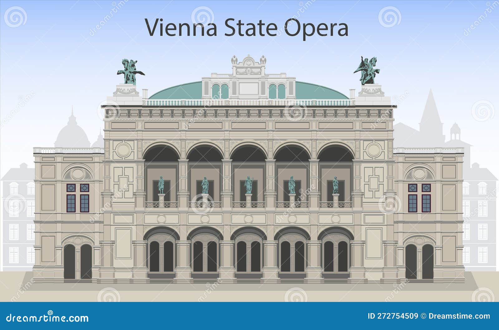 Vienna Opera House stock vector. Illustration of austria - 272754509