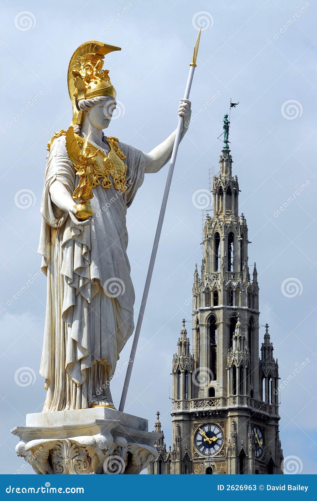 Vienna - Pallas Athene Statue Stock Image - Image of democratic, sight ...