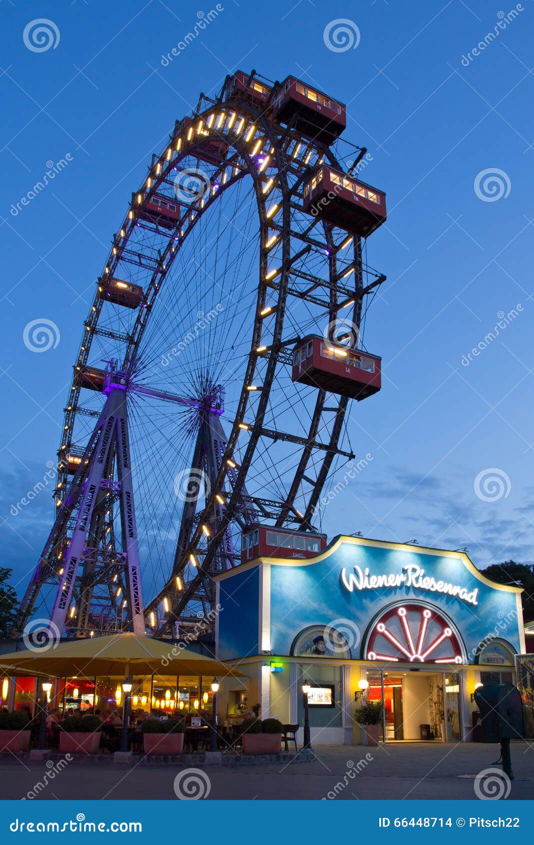 Vienna, Prater, Giant Wheel Editorial Stock Image - Image of blue ...