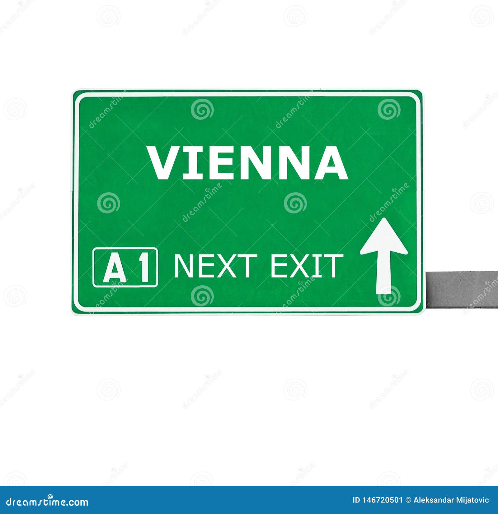 VIENNA Road Sign Isolated on White Stock Image - Image of drive ...