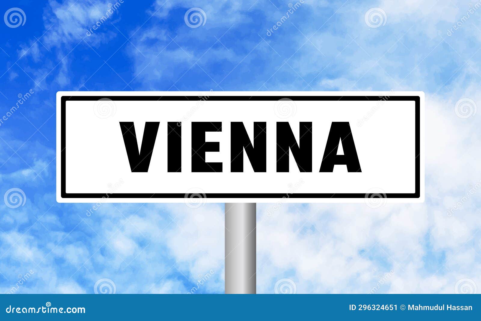 Vienna Road Sign on Sky Background Stock Image - Image of sign, road ...