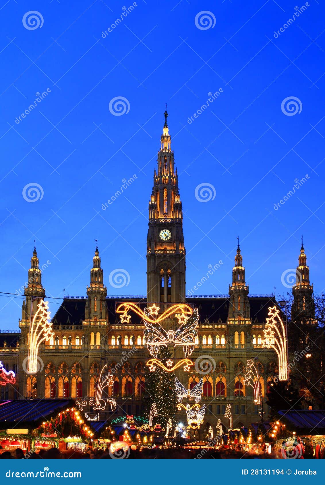 Vienna S City Hall at Christmas Advent Stock Photo - Image of landmark ...