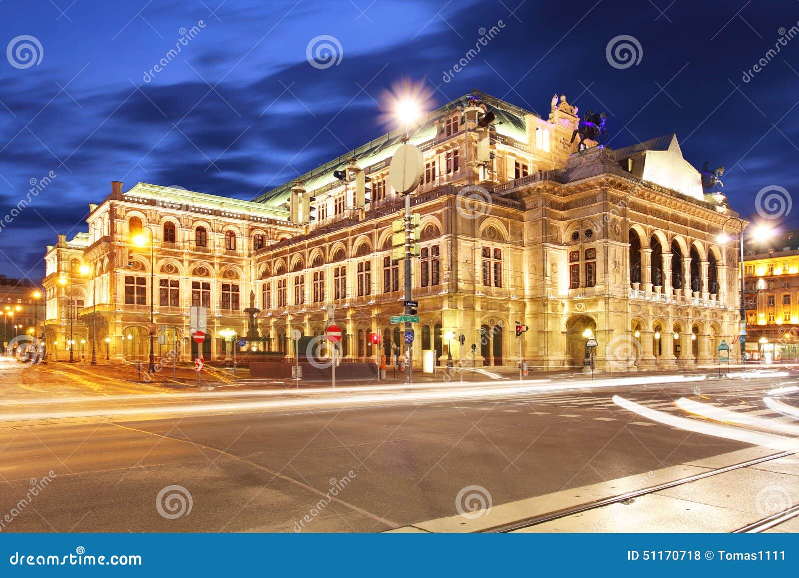 Vienna S State Opera House at Night, Austria Stock Photo - Image of ...