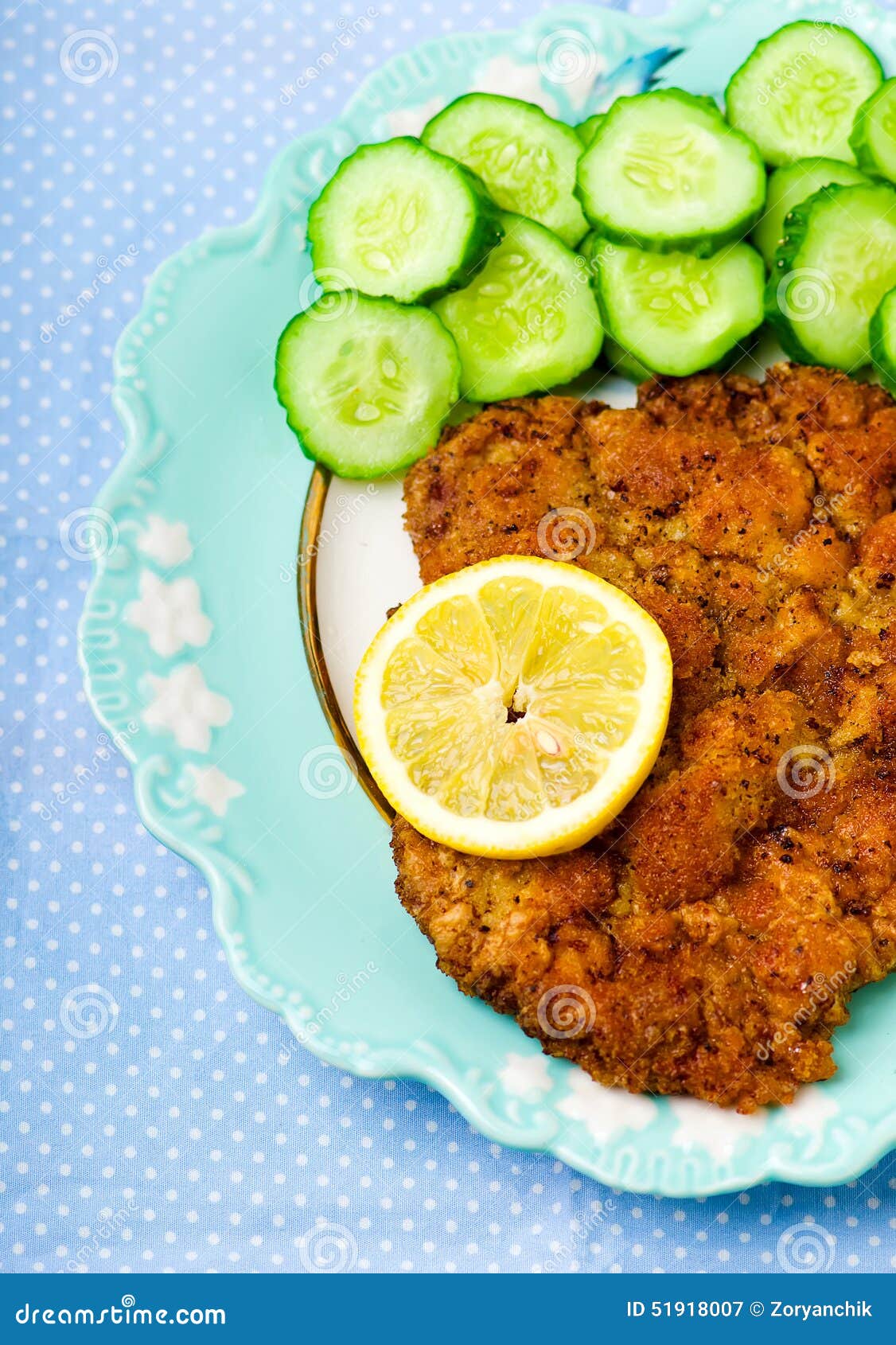 The Vienna schnitzel stock image. Image of cuisine, viennese - 51918007