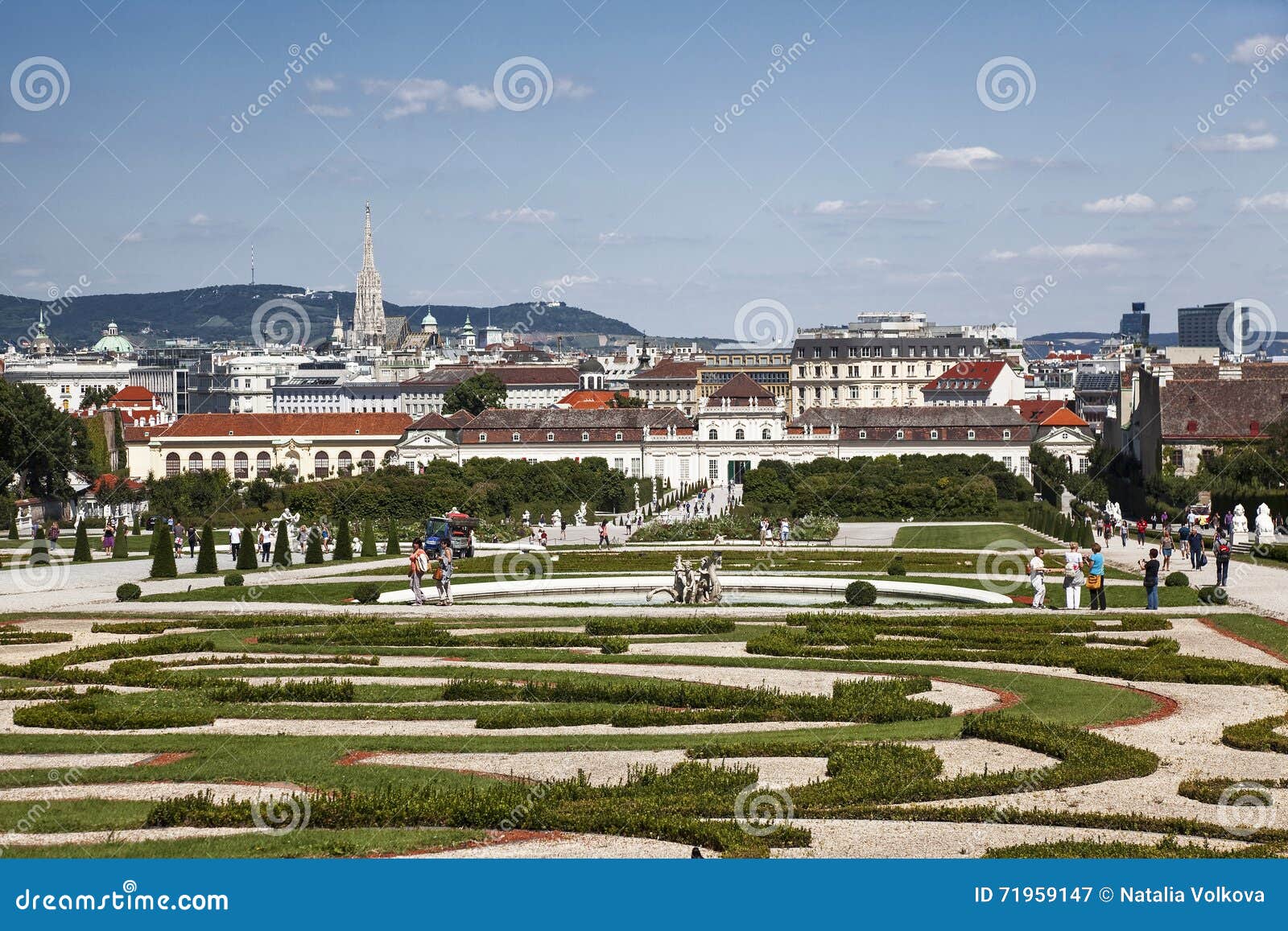 Vienna Skyline and Belvedere Gardens Editorial Photography - Image of ...