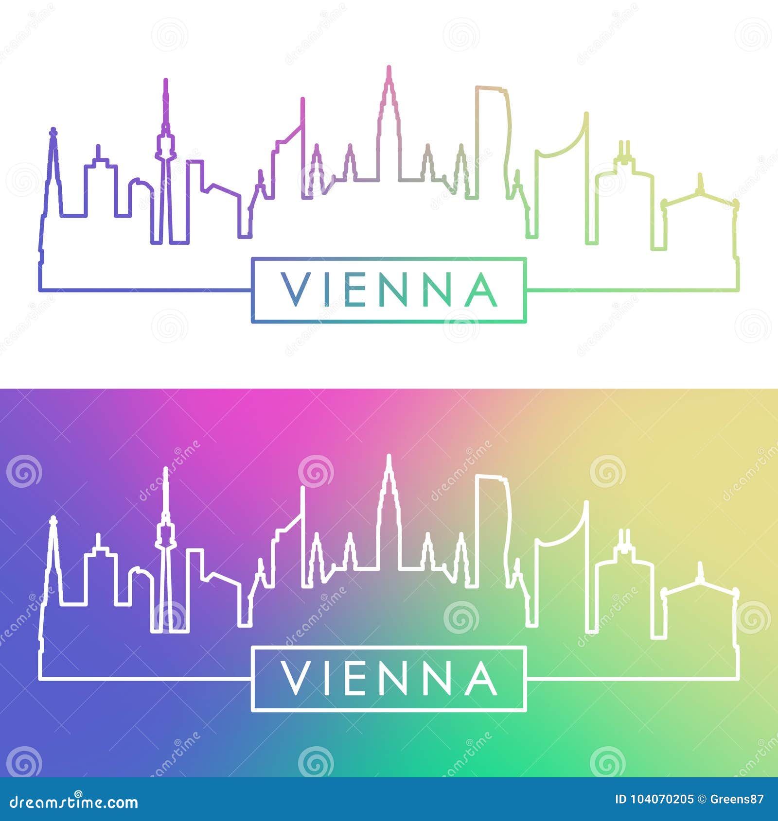 Colorful Vienna Vector City Map. | CartoonDealer.com #188382594