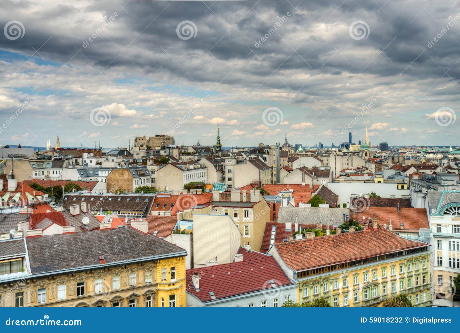Vienna Skyline stock photo. Image of europe, aerial, building - 59018232