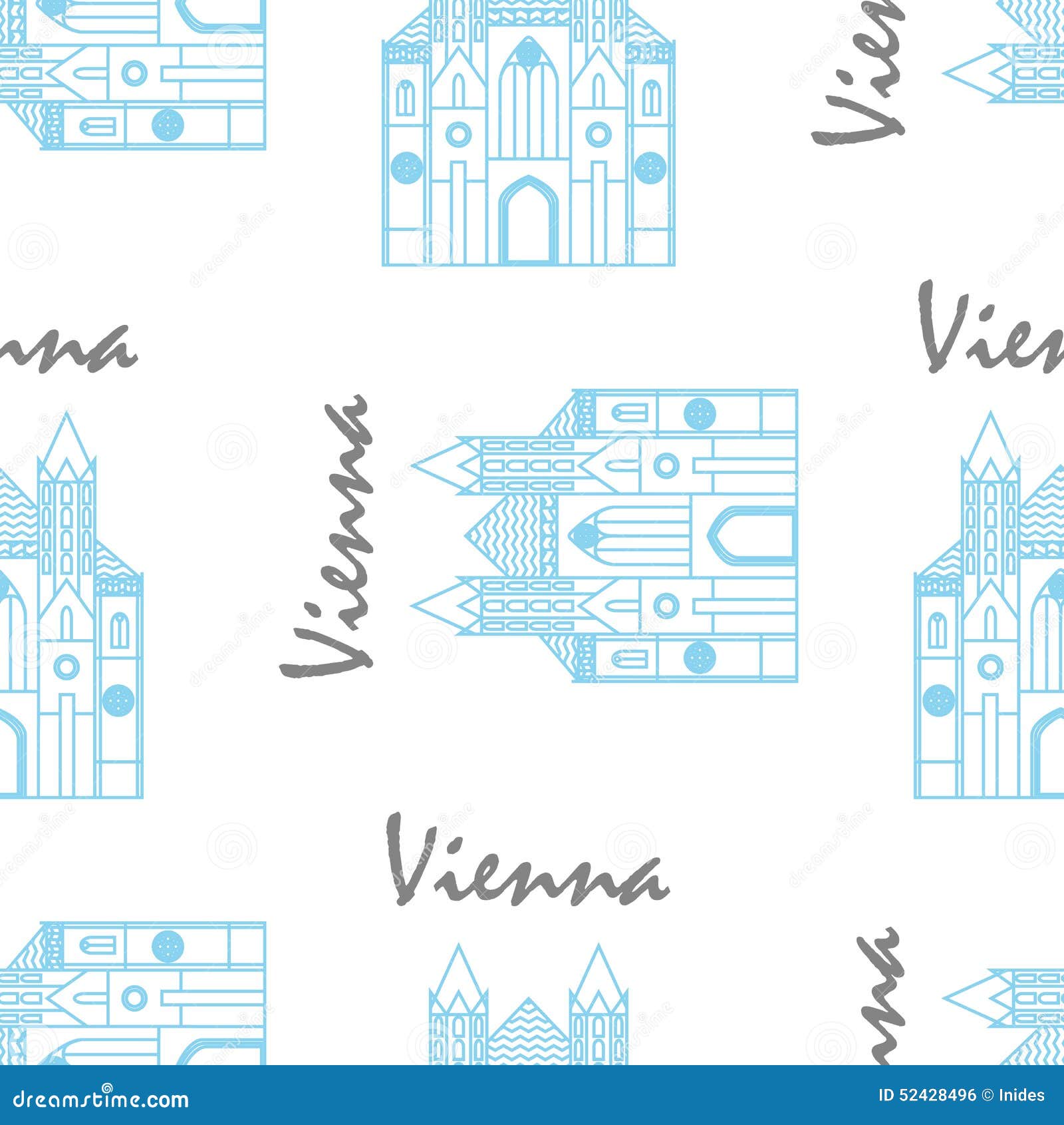 Vienna St Stephens Cathedral Fabric Pattern Stock Vector - Illustration ...