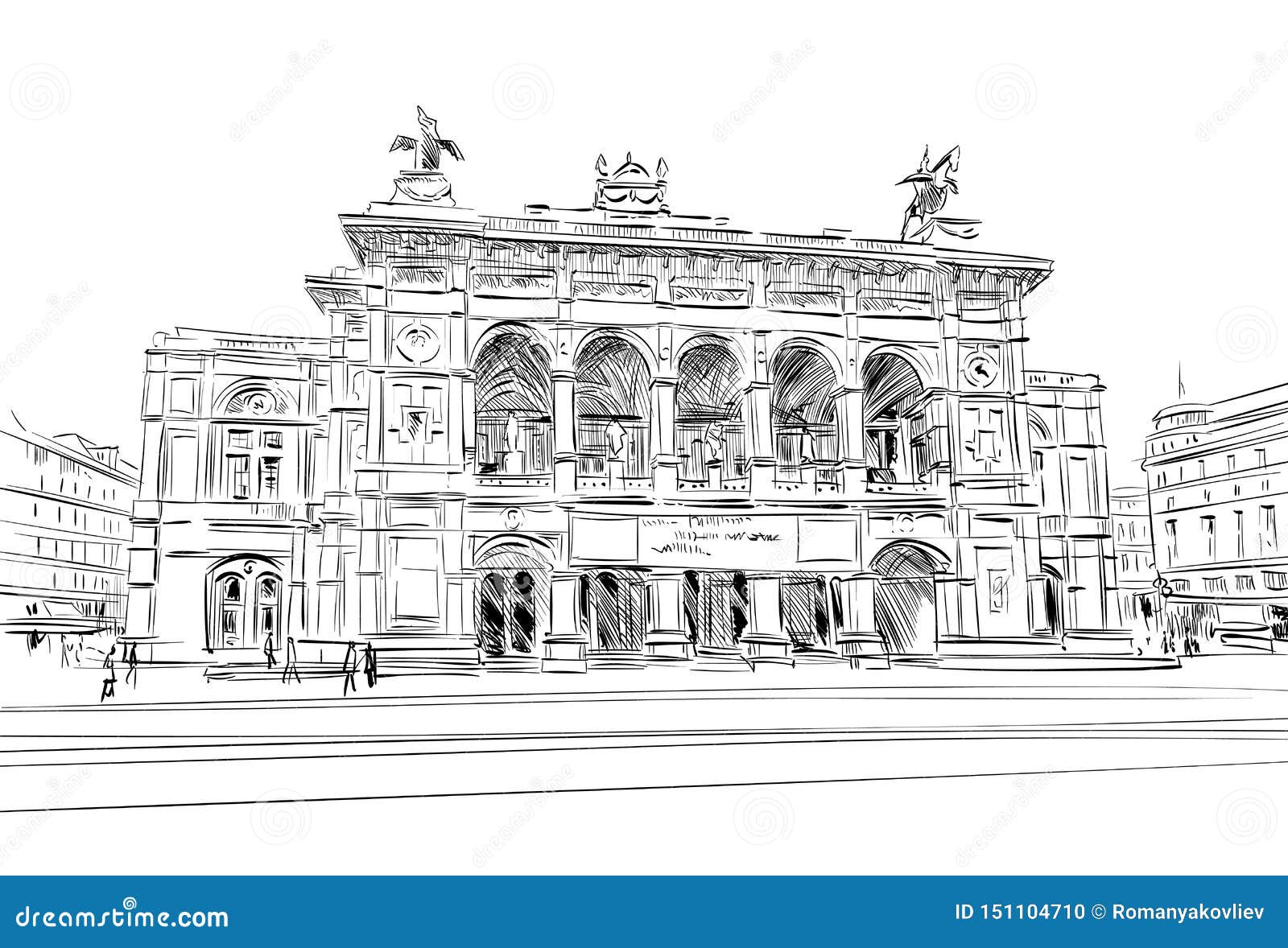 Vienna State Opera. Vienna, Austria Stock Illustration - Illustration ...