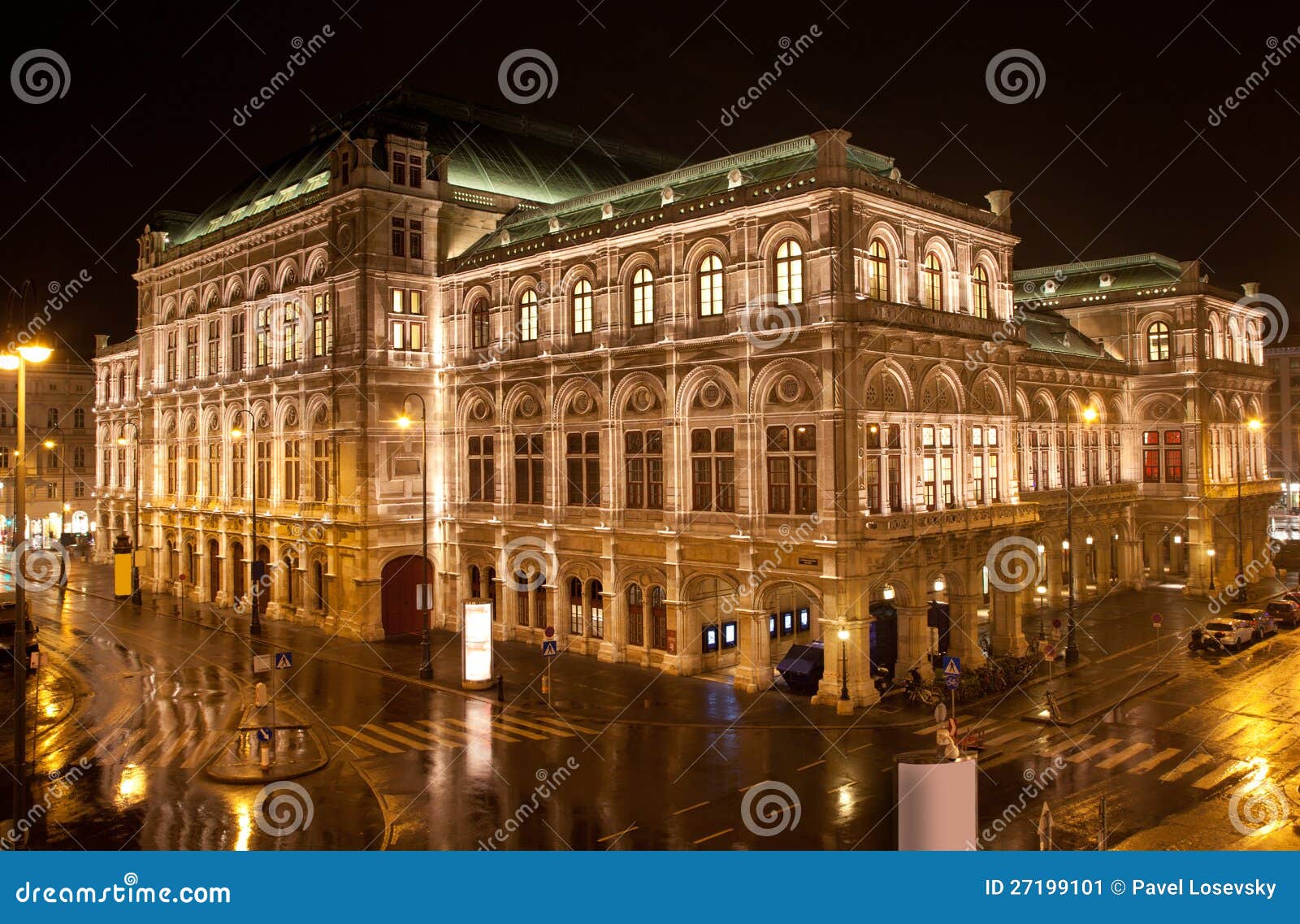 Vienna State Opera in Night Stock Image - Image of night, architecture ...