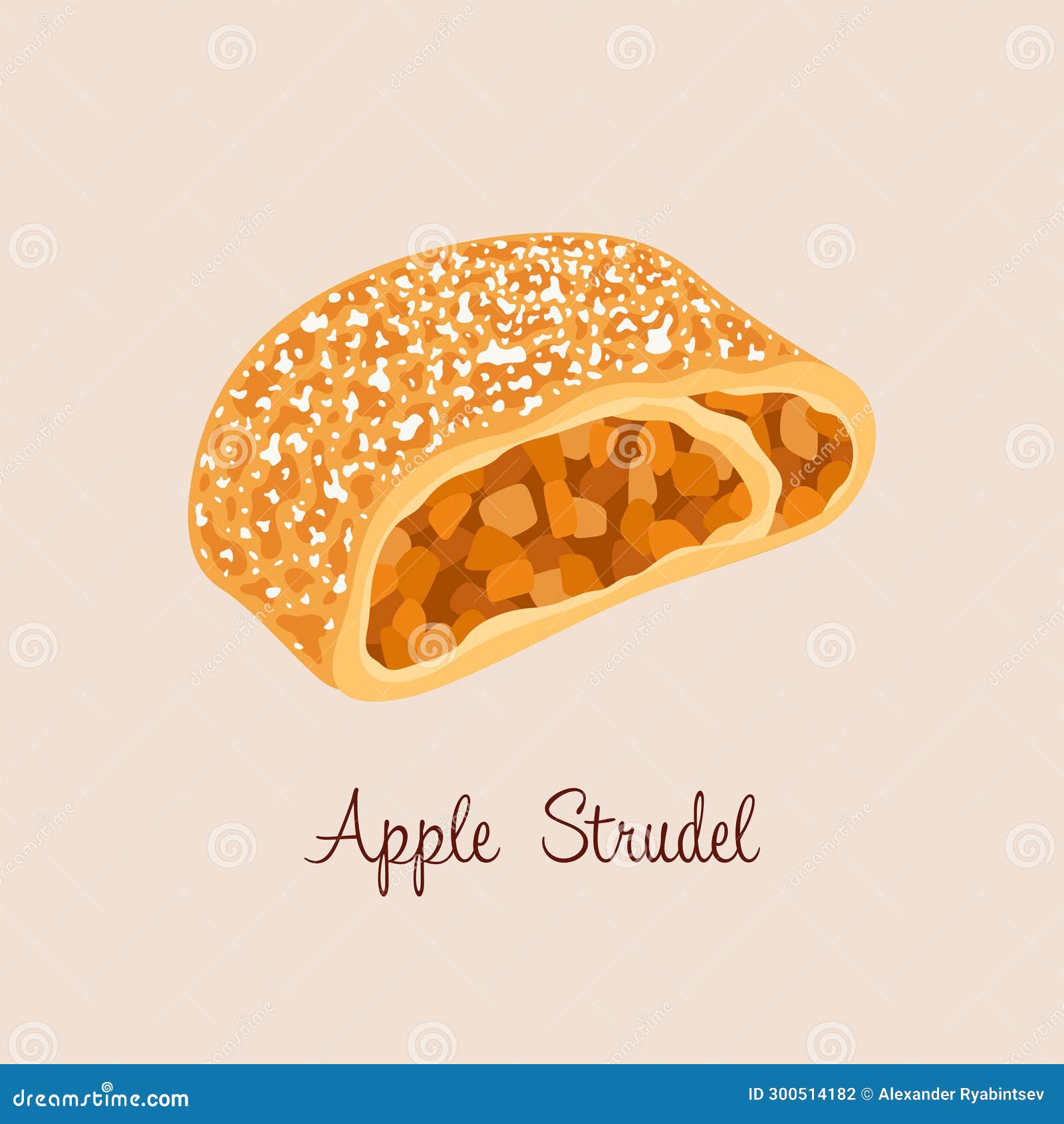 Apple Strudel Poster Vector Illustration | CartoonDealer.com #281619594