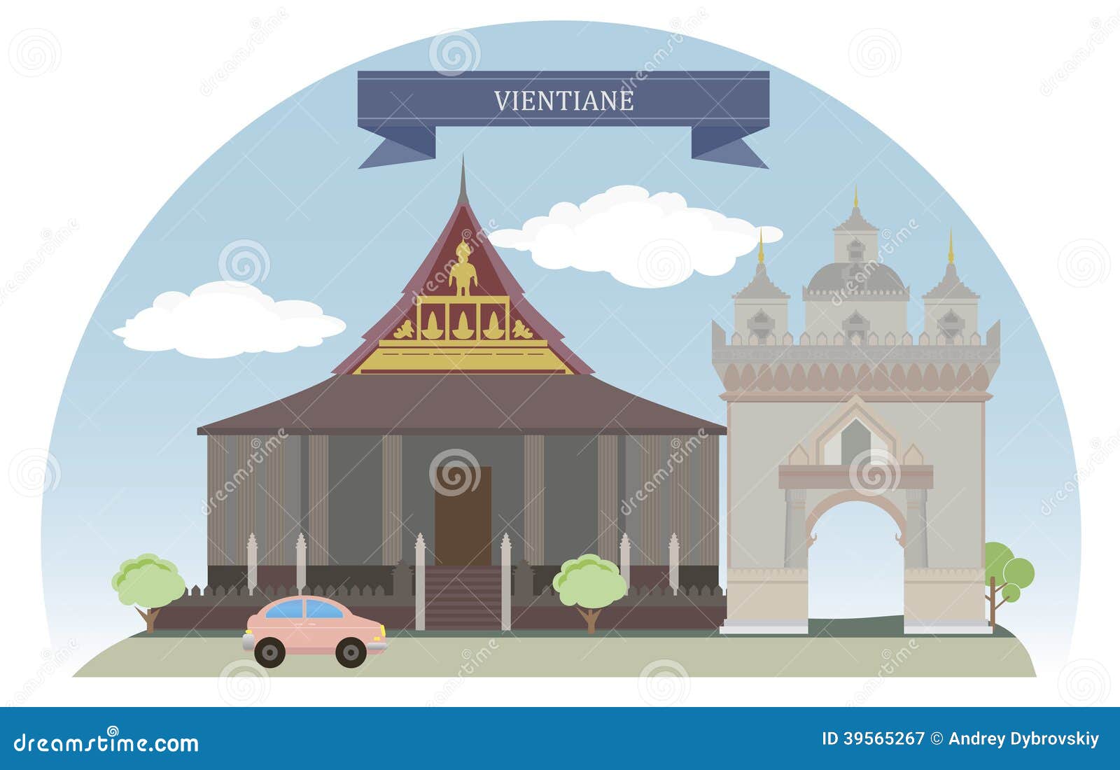 Laos Famous Landmarks Infographic Templates For Traveling Minimal Style ...