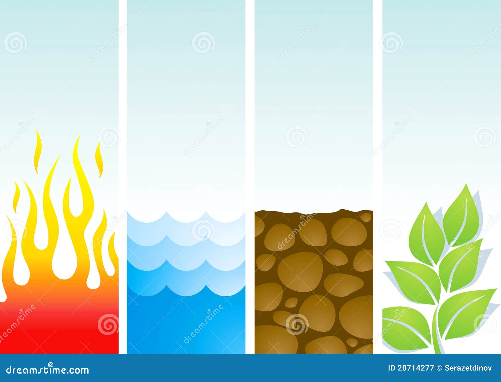 Vier Abbildungen Der Elemente Vektor Abbildung - Illustration von fahne ...