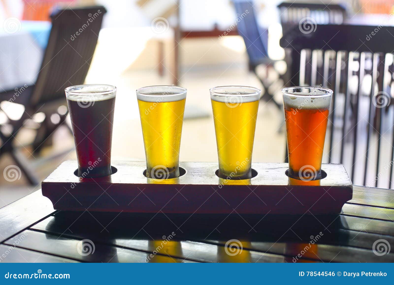 Vier Art Des Bieres Bier-Probieren Stockfoto - Bild von fest, bitter ...