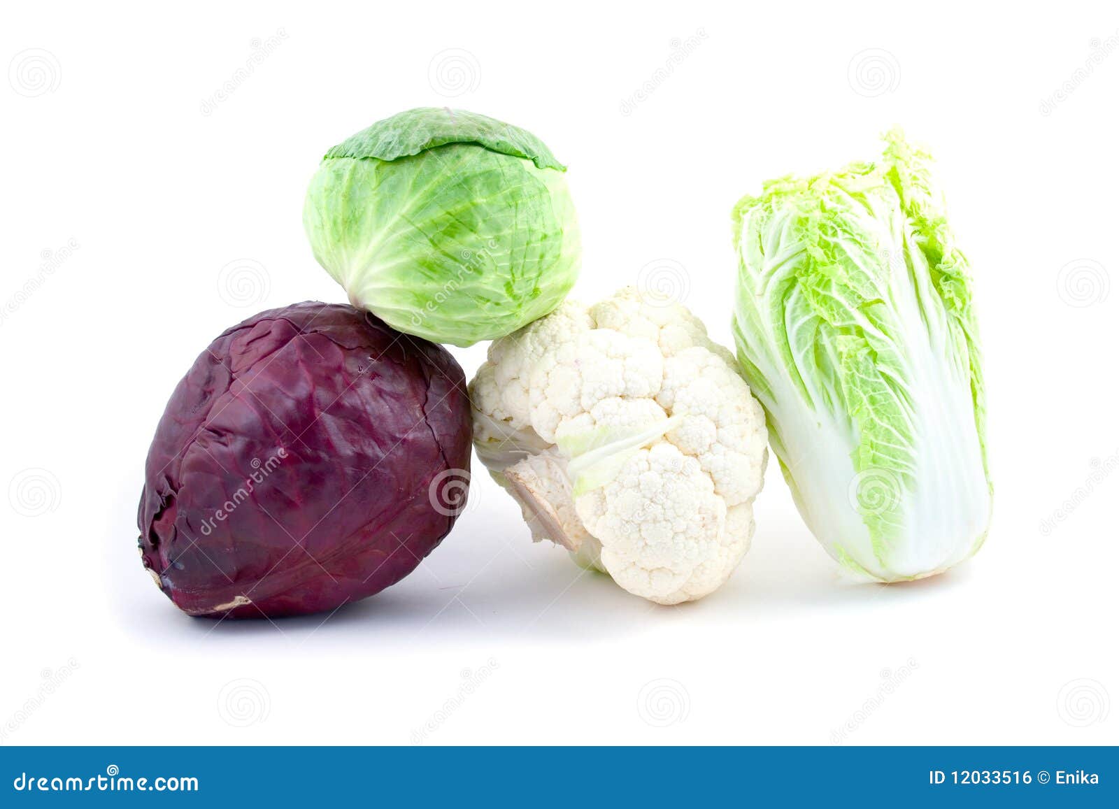 Vier Arten Kohl stockfoto. Bild von frech, nahrung, kohl - 12033516