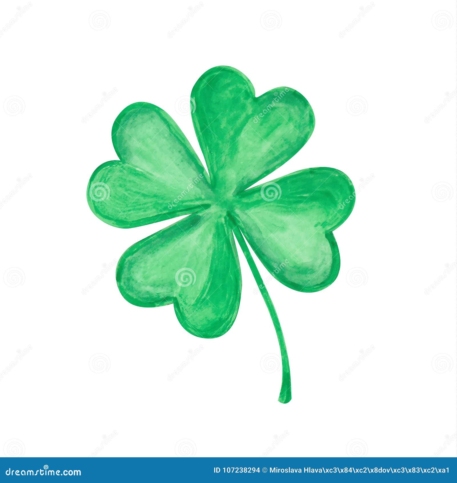 Vier Blatt-Klee vektor abbildung. Illustration von kunst - 107238294