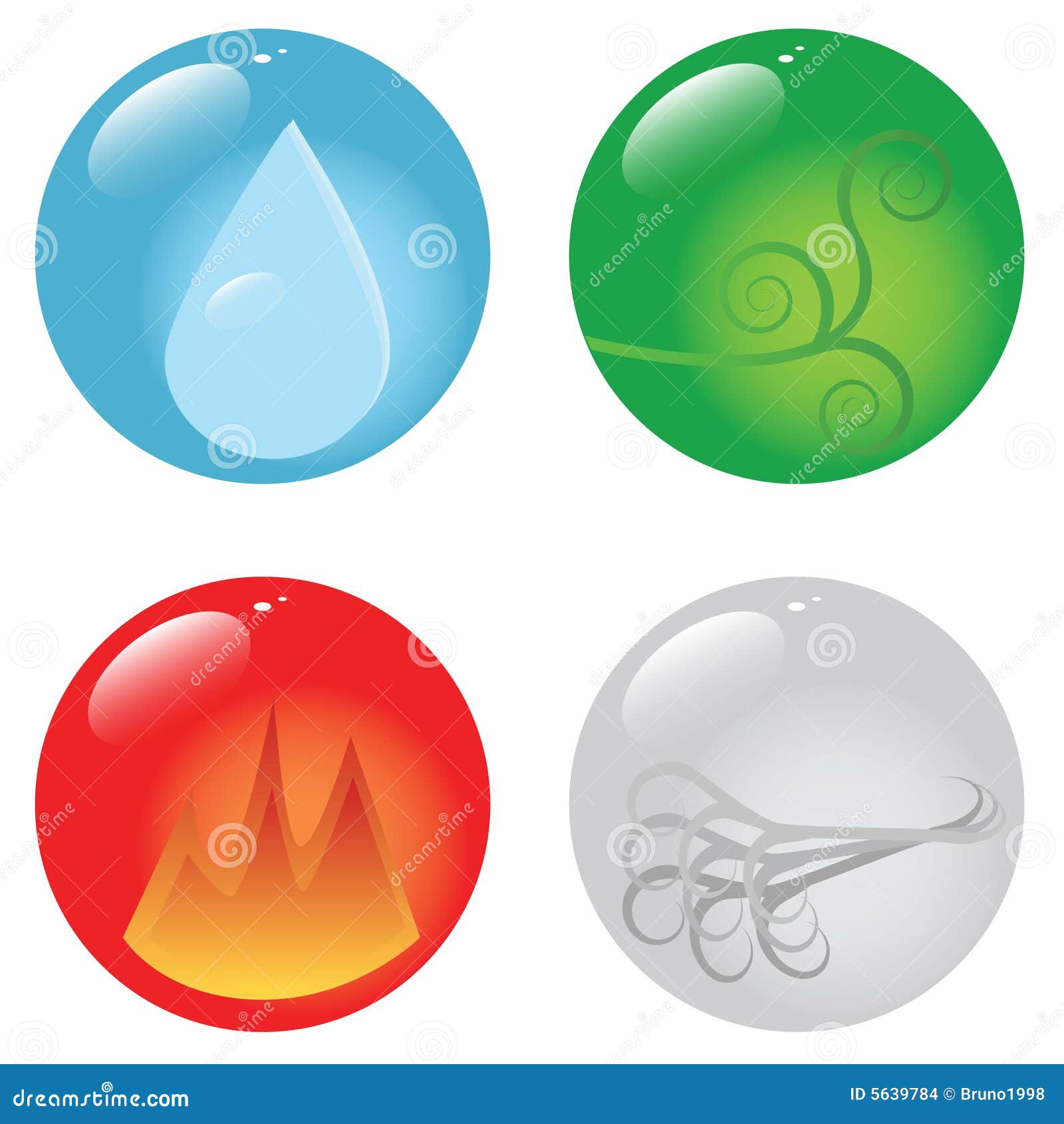 Vier elementen vector illustratie. Illustration of aarde - 5639784