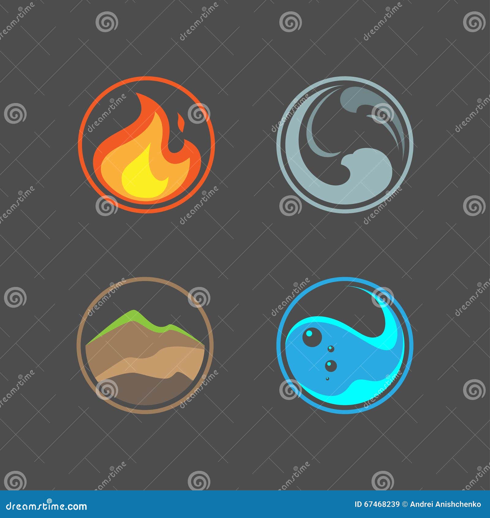 Vier elementen vector illustratie. Illustration of verloop - 67468239