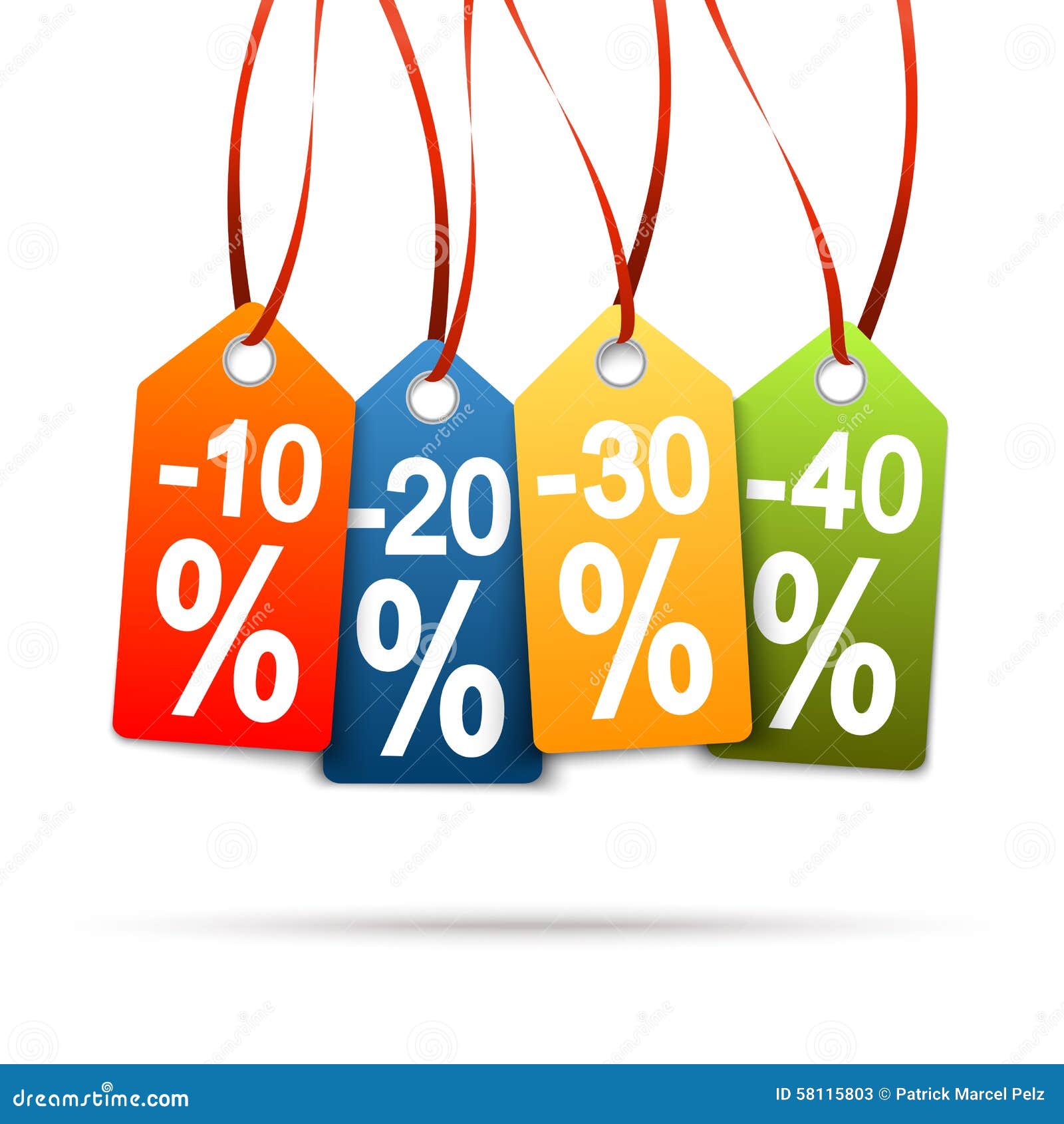Vier Farbige Hangtags Mit Rabatten Vektor Abbildung - Illustration von ...