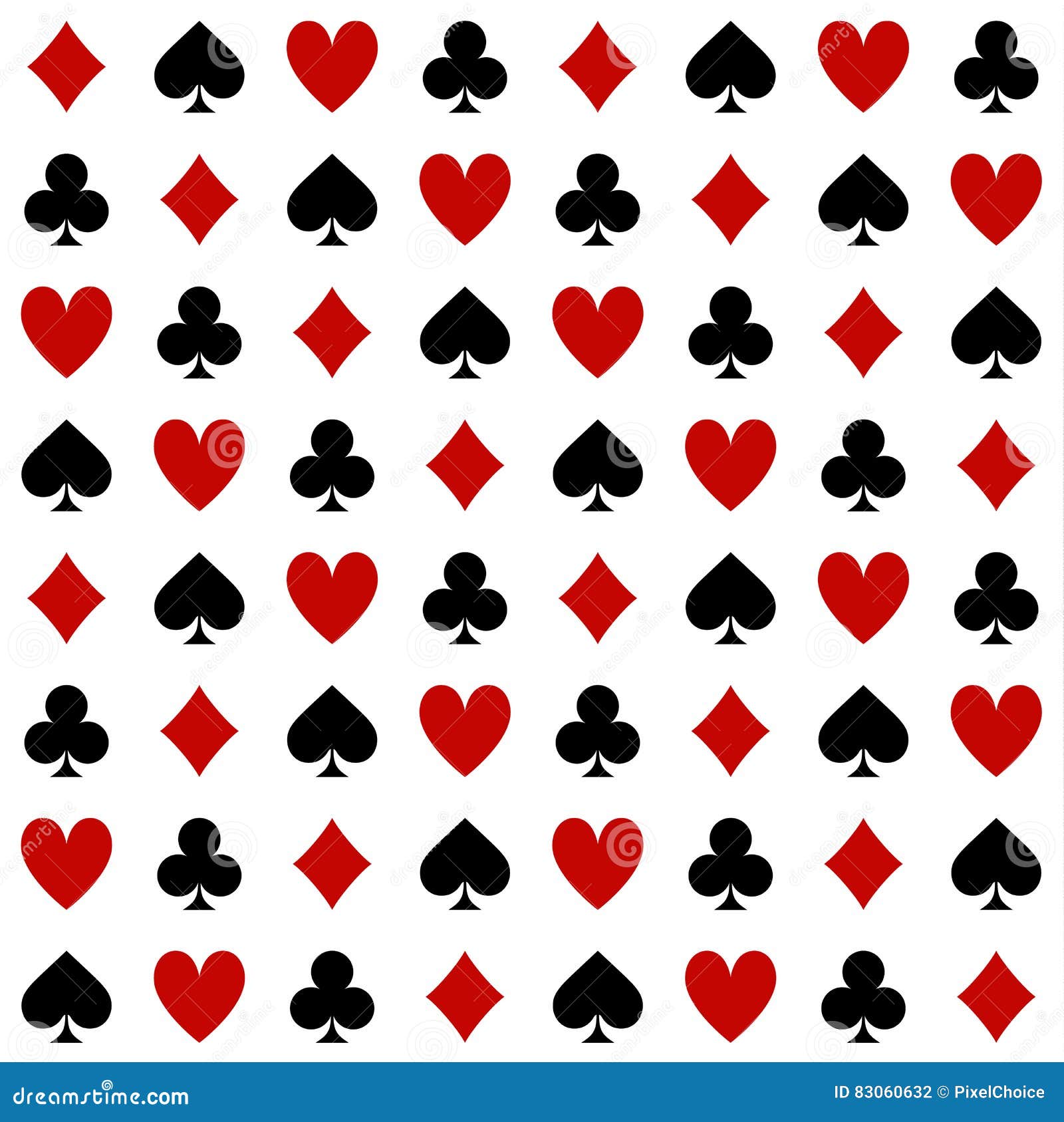 Vier Klagen Karten-Muster Auf Einem Weißen Hintergrund Vektor Abbildung ...