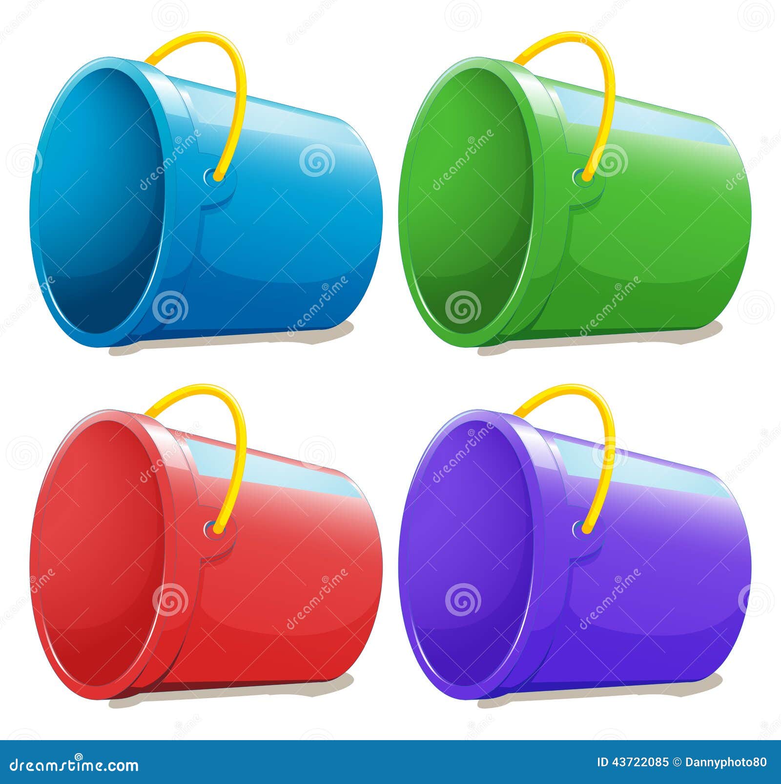 Vier lege emmers vector illustratie. Illustration of houder - 43722085