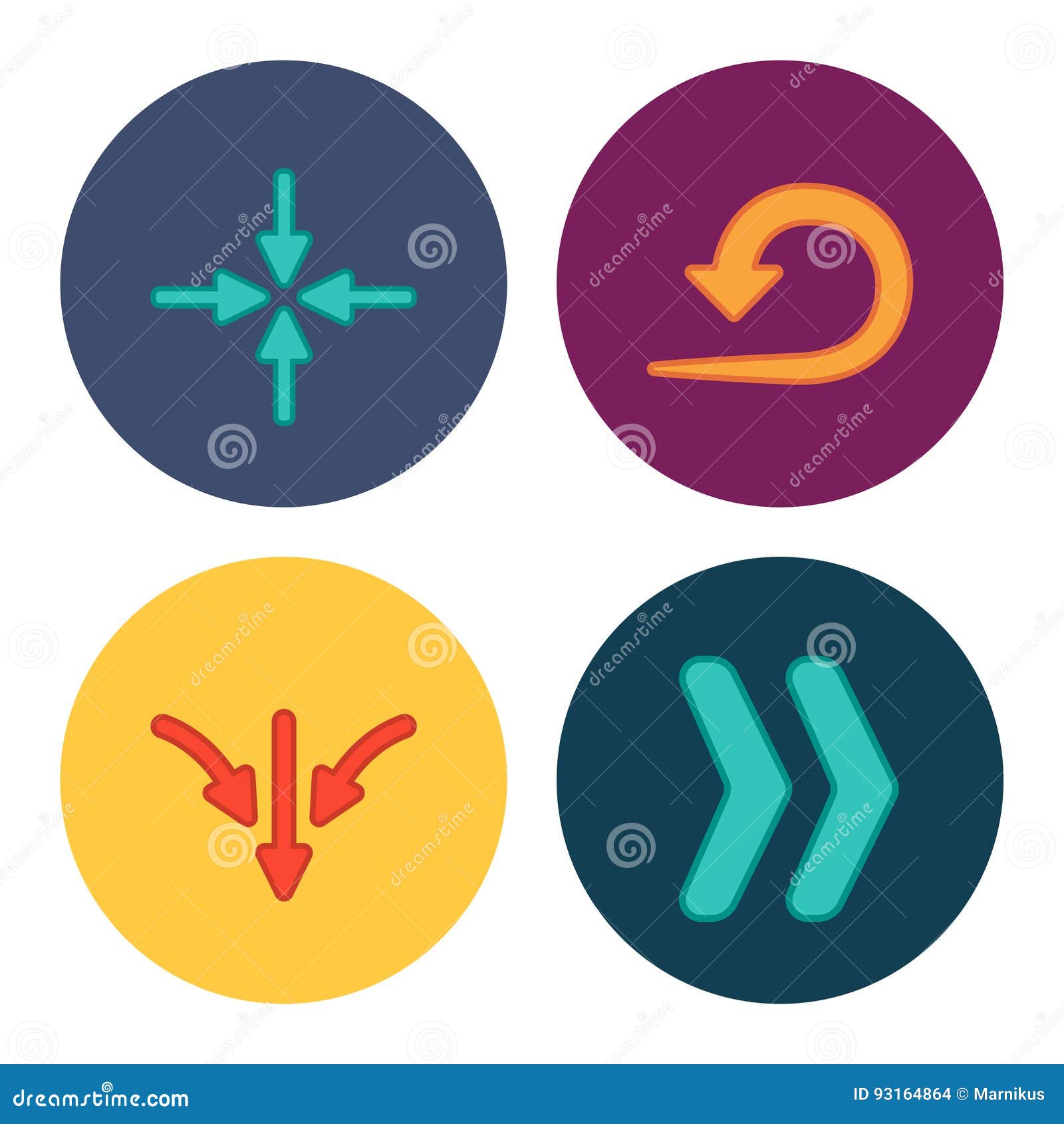 Vier neue einfache Pfeile vektor abbildung. Illustration von nachricht ...