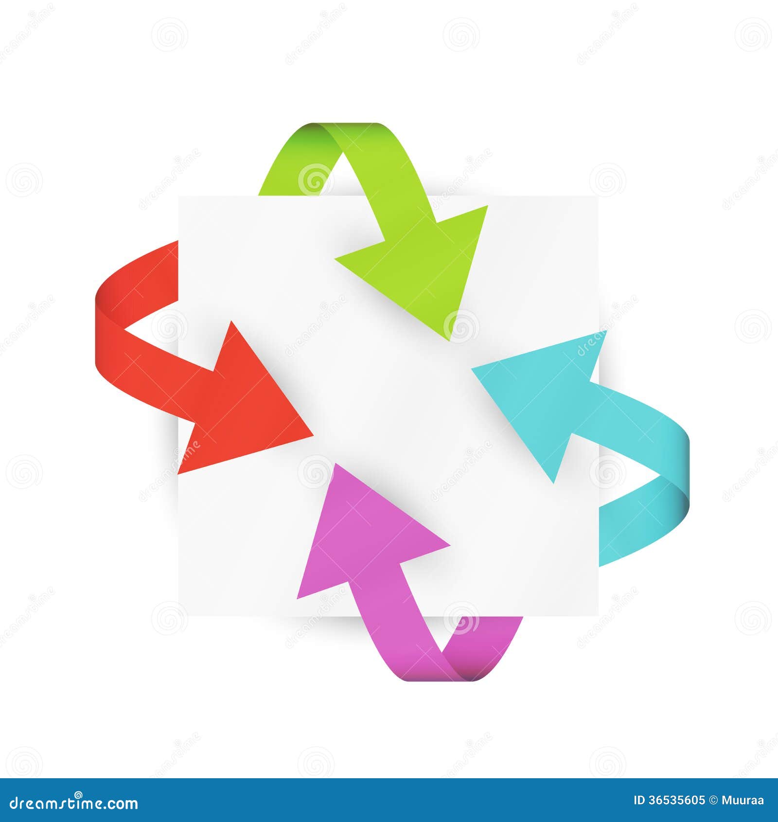 Vier Pfeile und Papier vektor abbildung. Illustration von abbildung ...