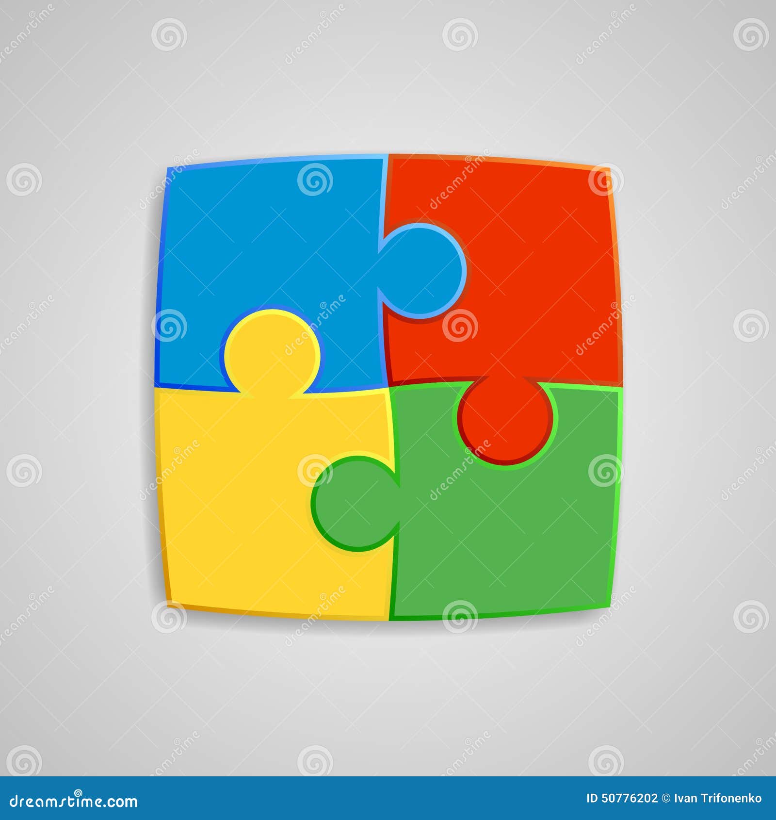 Vier Puzzleteile vektor abbildung. Illustration von bündnis - 50776202