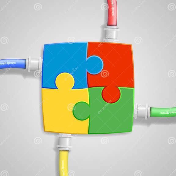 Vier Puzzleteile vektor abbildung. Illustration von internet - 50776348