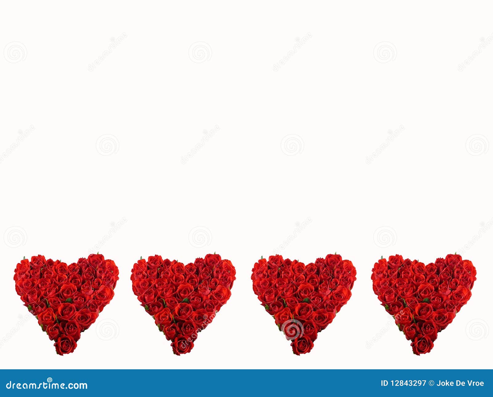 Vier rode harten stock afbeelding. Image of bloem, liefde - 12843297